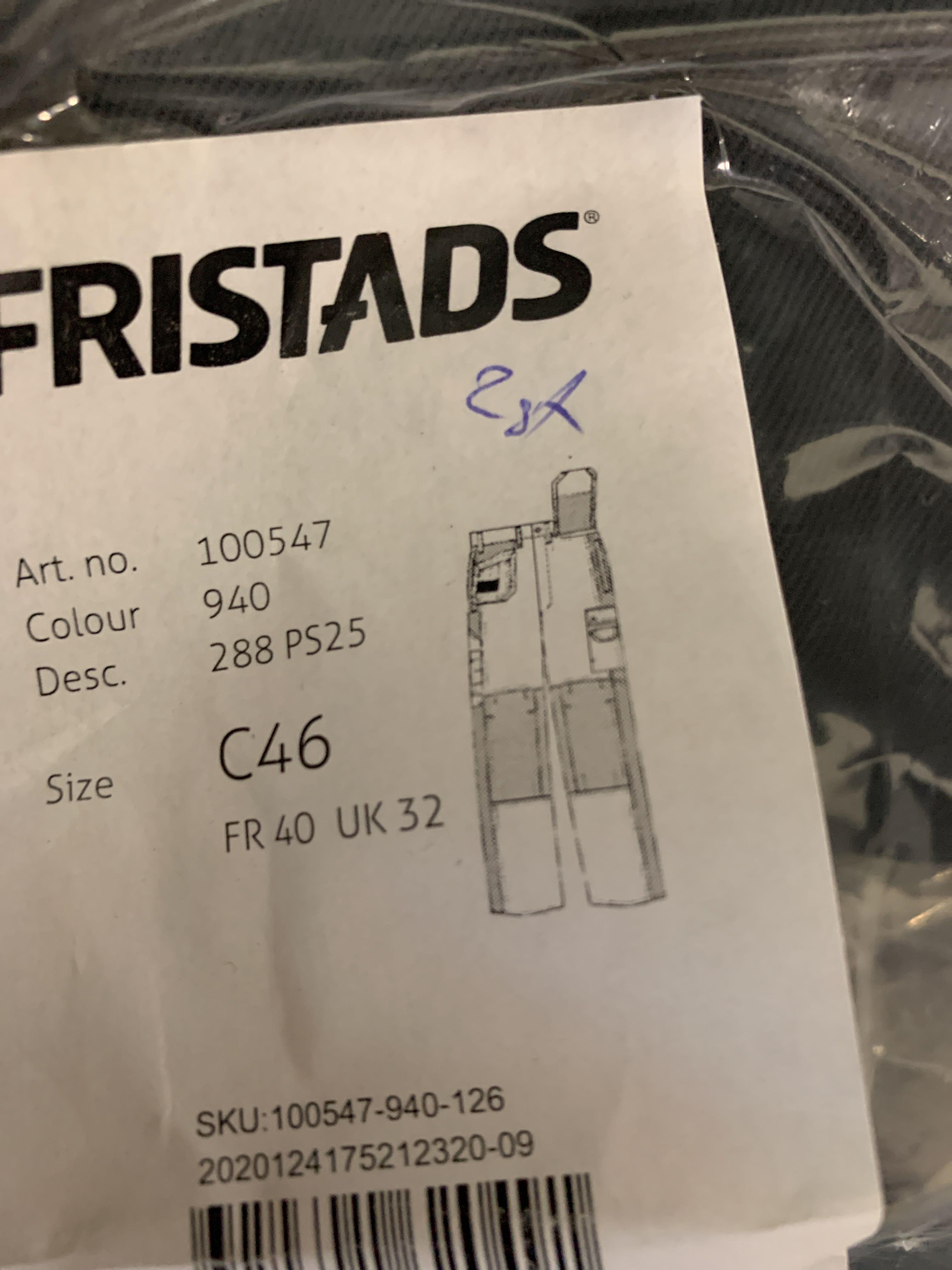 2 pcs Craft trousers Fristads 288, size C46 - PS Auction - We value the ...