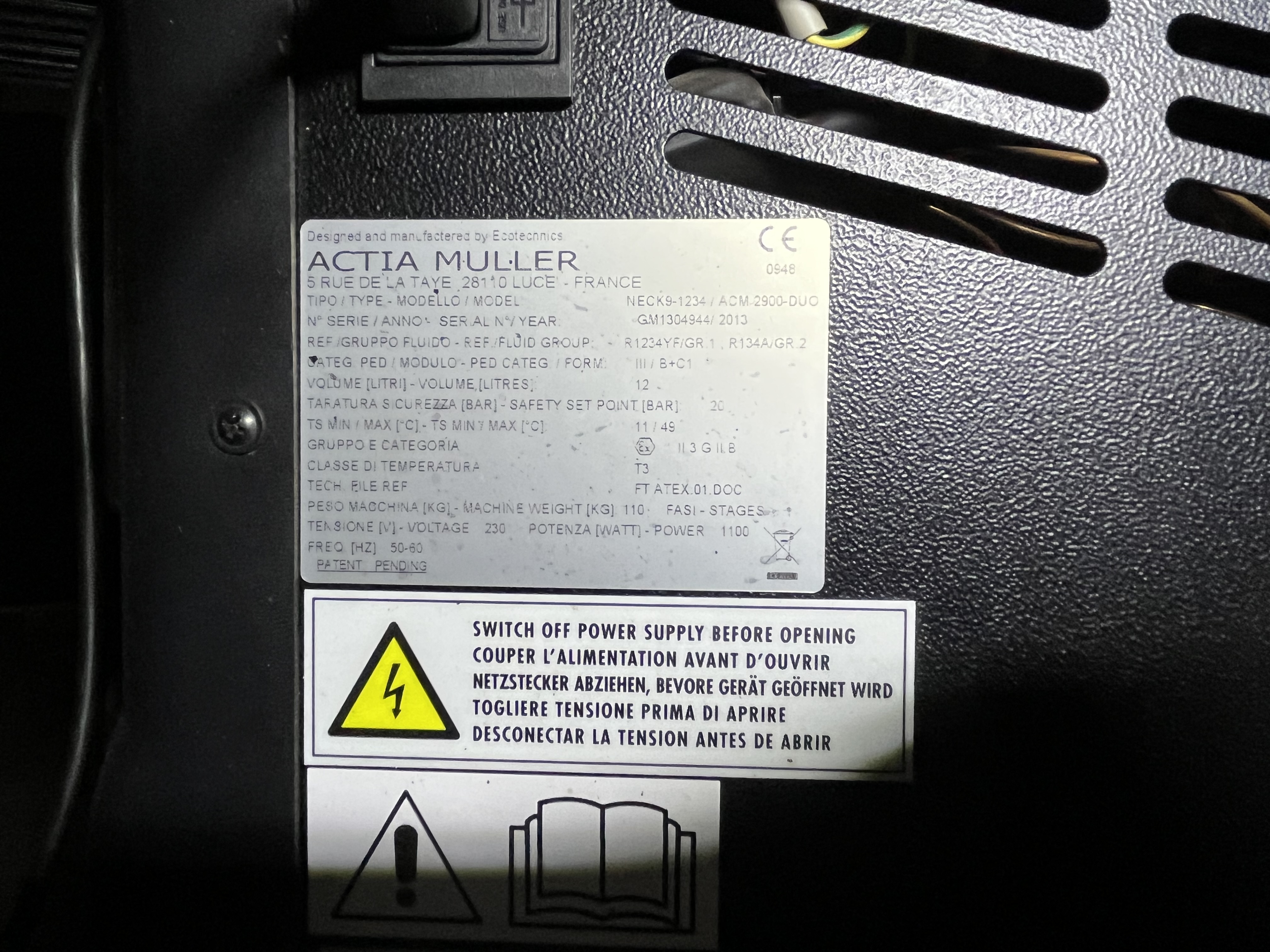 AC maskin, Actia Muller Neck9-1234 / ACM 2900DUO - Auktioner online ...