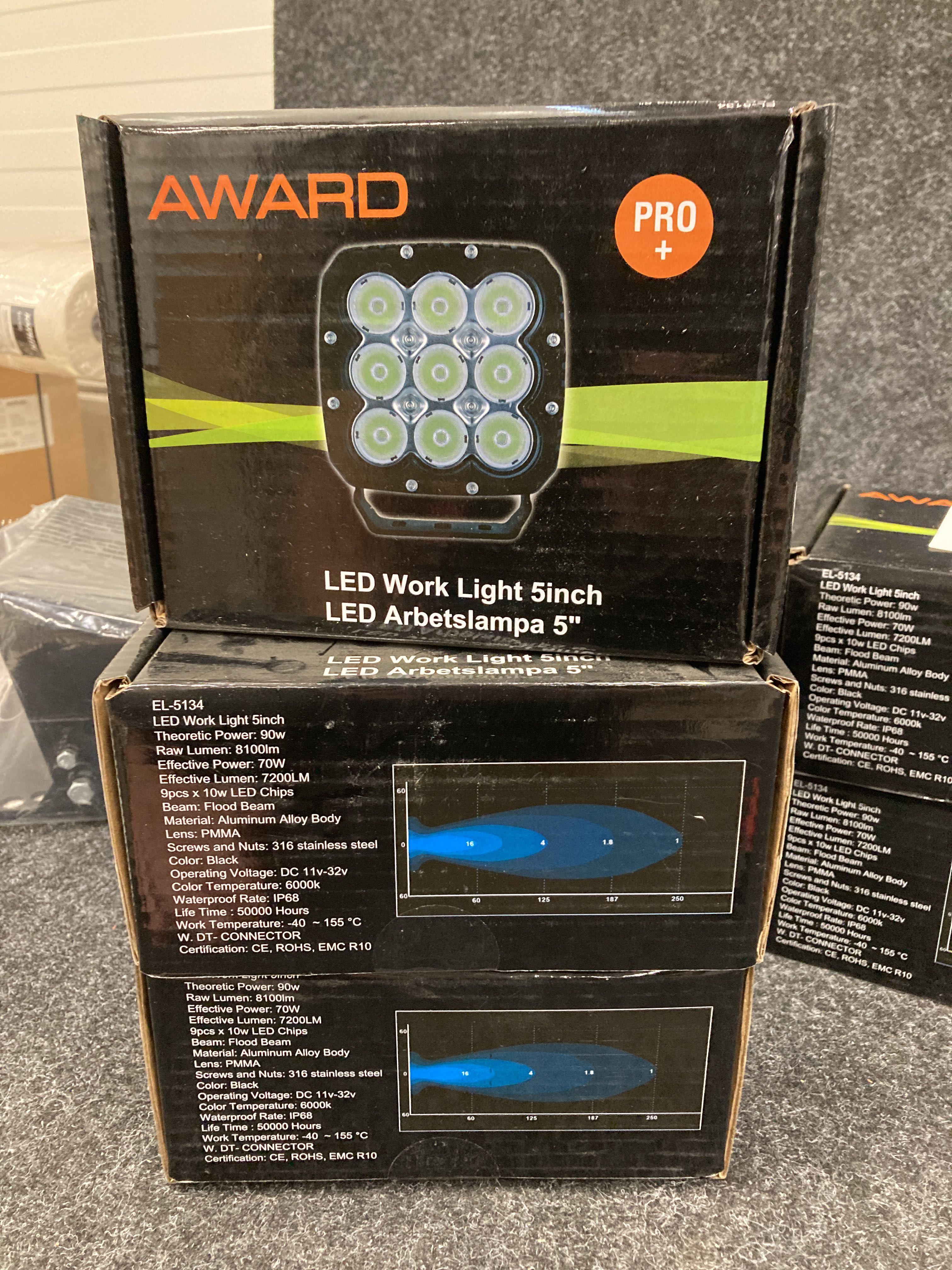 3 work lamps Award LED 5" 90W - PS Auction - We value the future ...