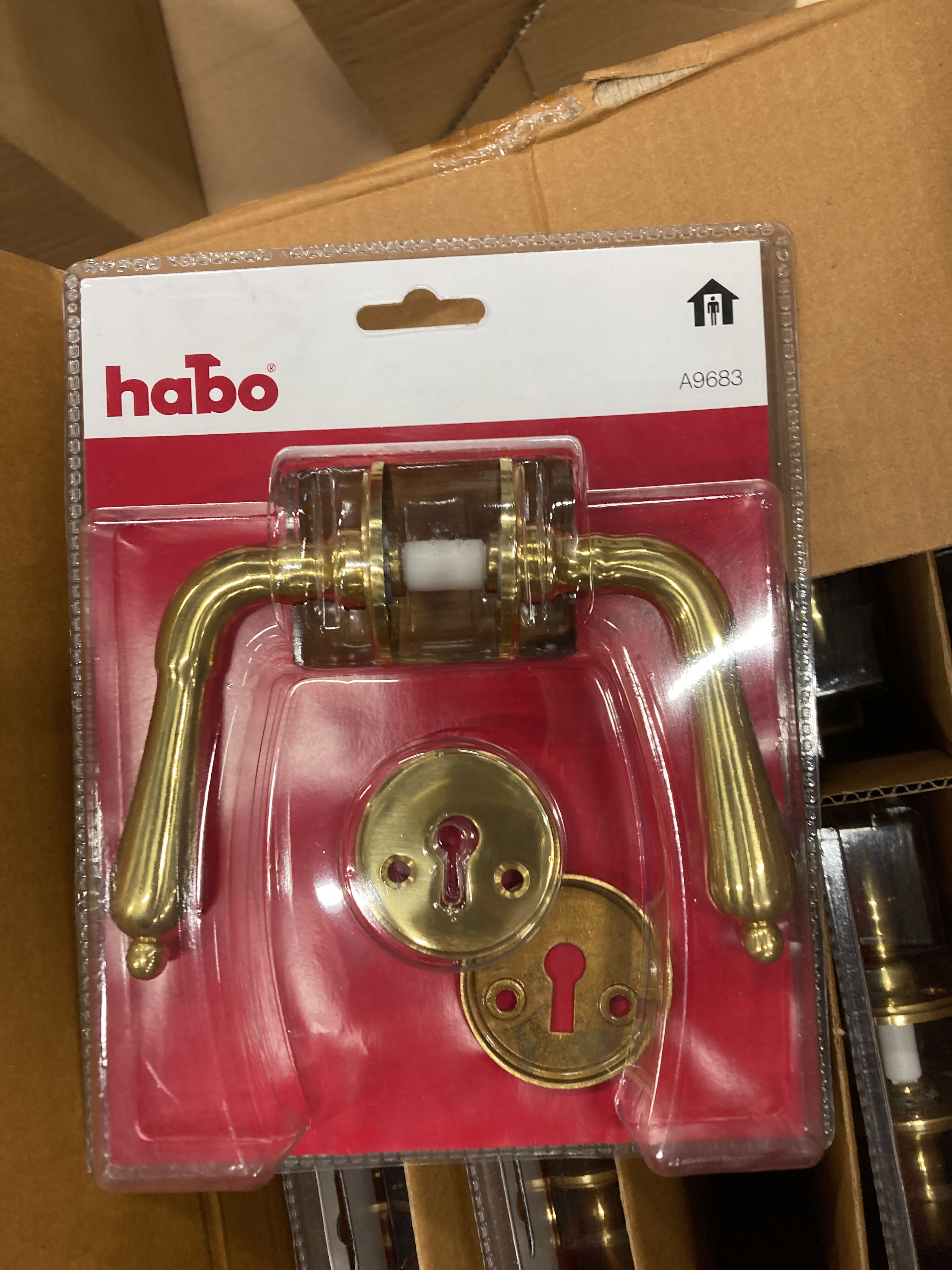 10 inner door handles Habo A9683 polished brass - PS Auction - We value ...