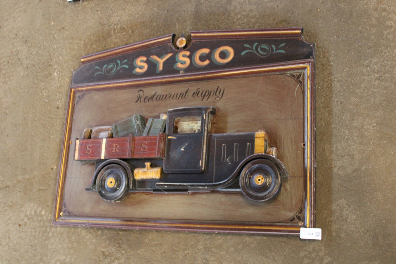 Tavla i trä med äldre lastbil som motiv (82x62cm) - Auktioner online ...