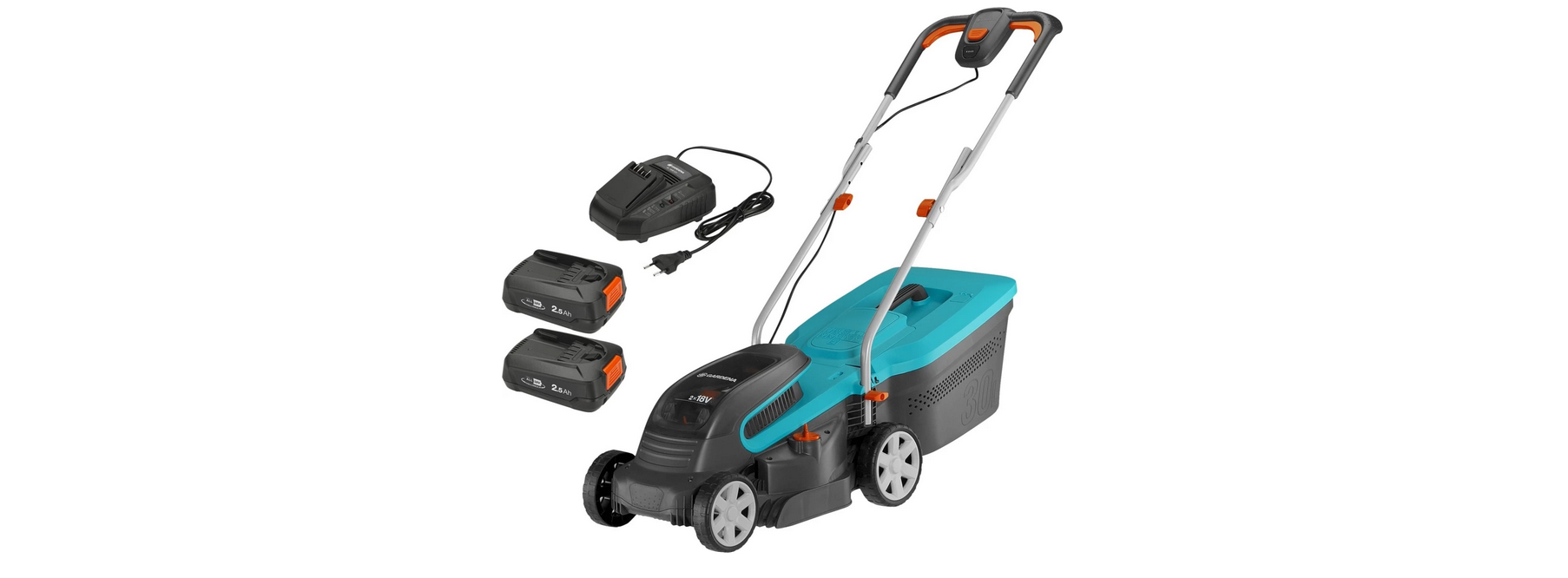 Batteridriven gräsklippare Gardena PowerMax 32/36V P4A komplett ...