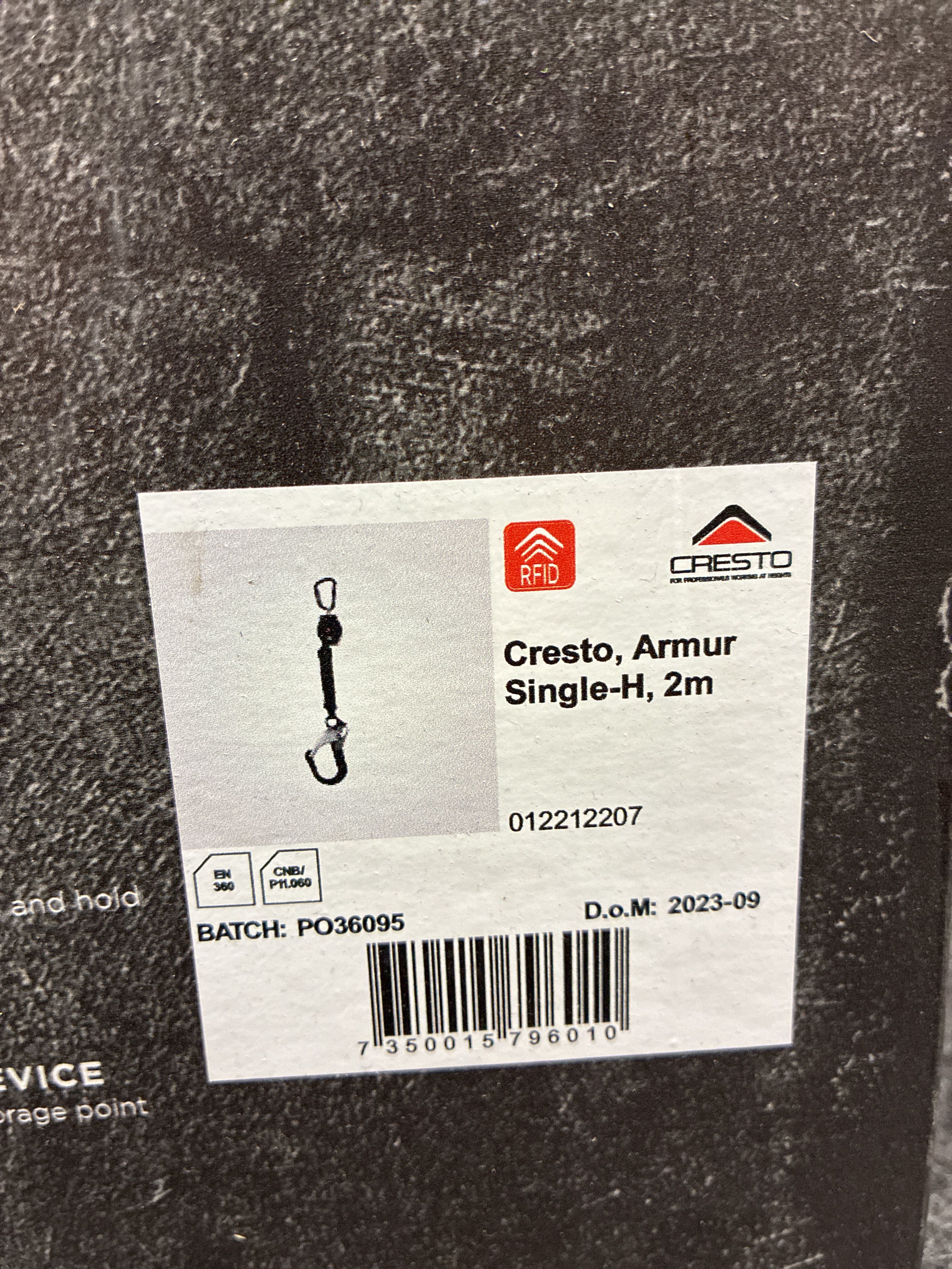 Fallskyddsblock Cresto ARMUR SINGLE-S W2H 2M - Auktioner online ...