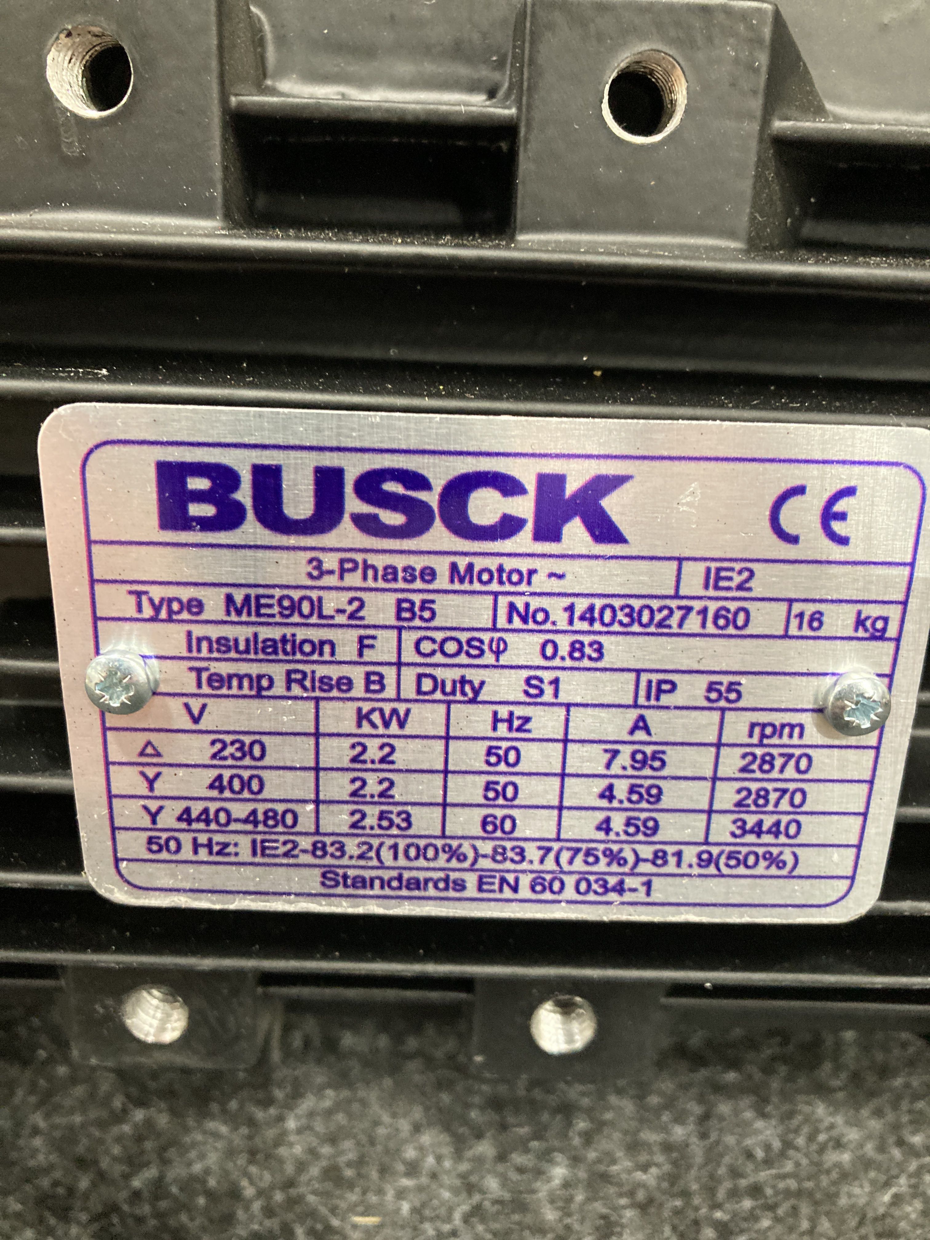 Electric motor Busck ME90L-2 2.2 kW - PS Auction - We value the future ...