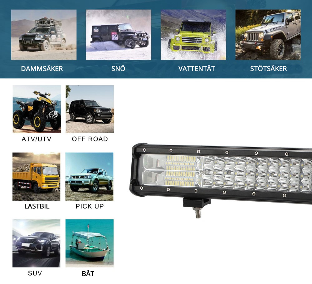 LED extra light ramp, 3 rows LED, 288W - Free shipping - PS Auction ...