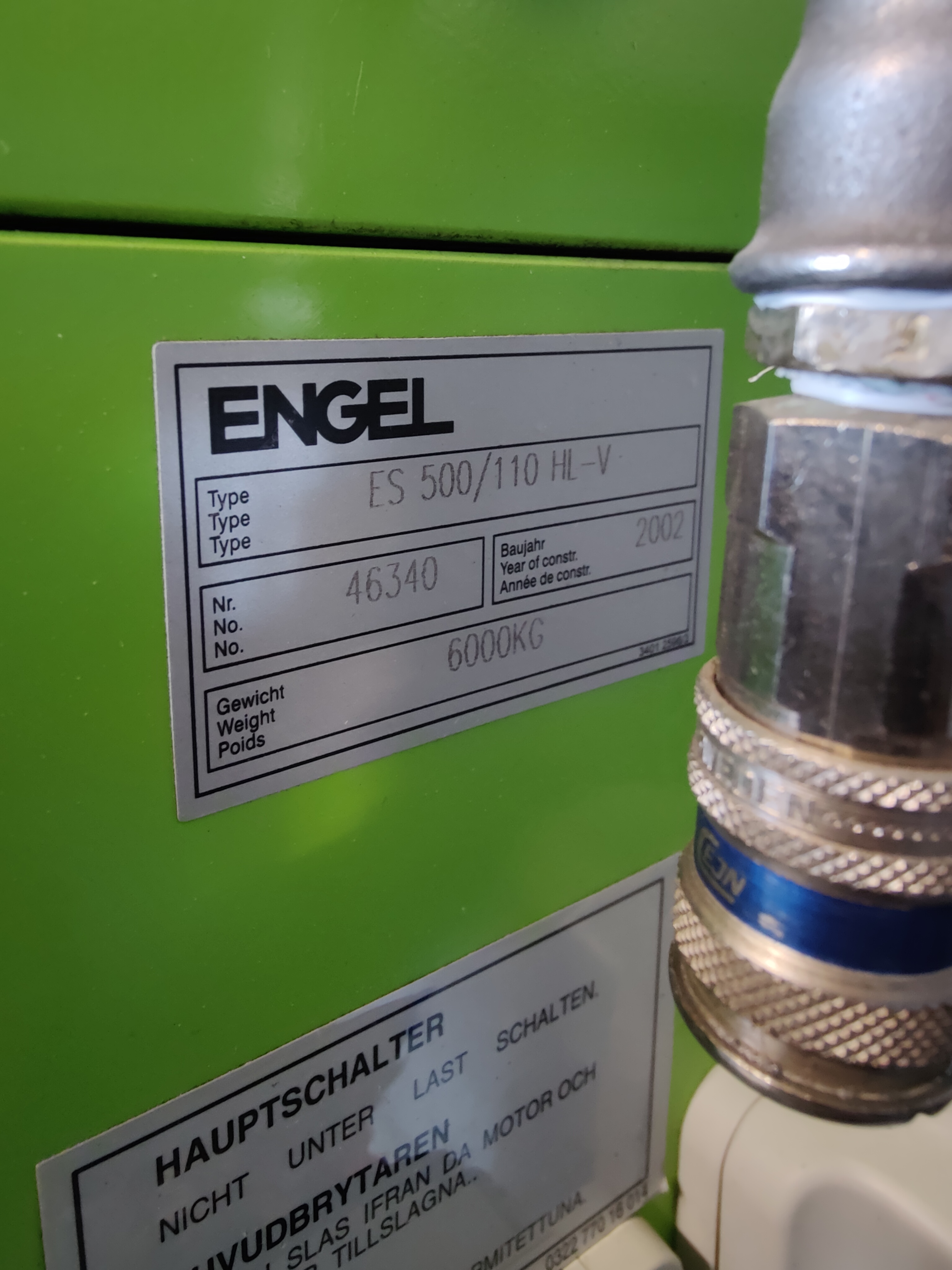 Injection molding machine Engel ES 500/110 HL-V - PS Auction - We value ...
