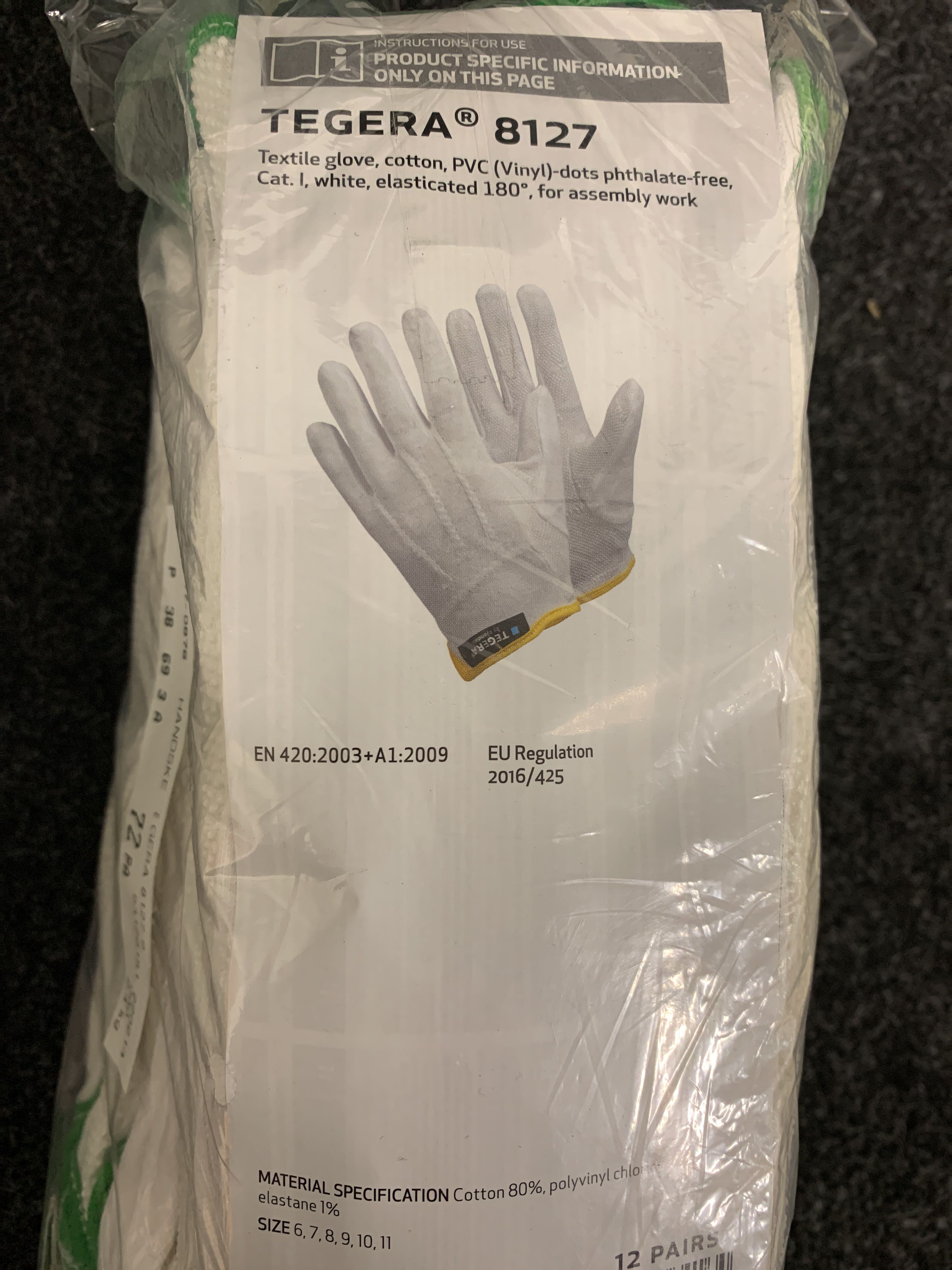 72 par textilhandskar Tegera 8127, strl 9 - Auktioner online ...