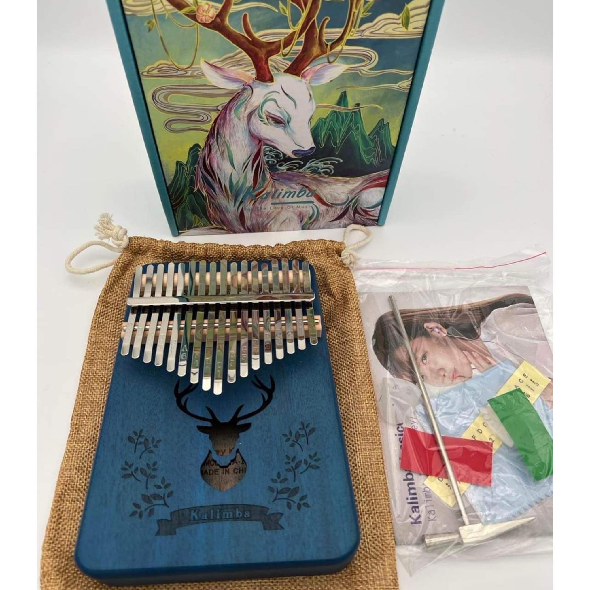 Kalimba Blue Deer 17 keys - PS Auction - We value the future - Largest ...