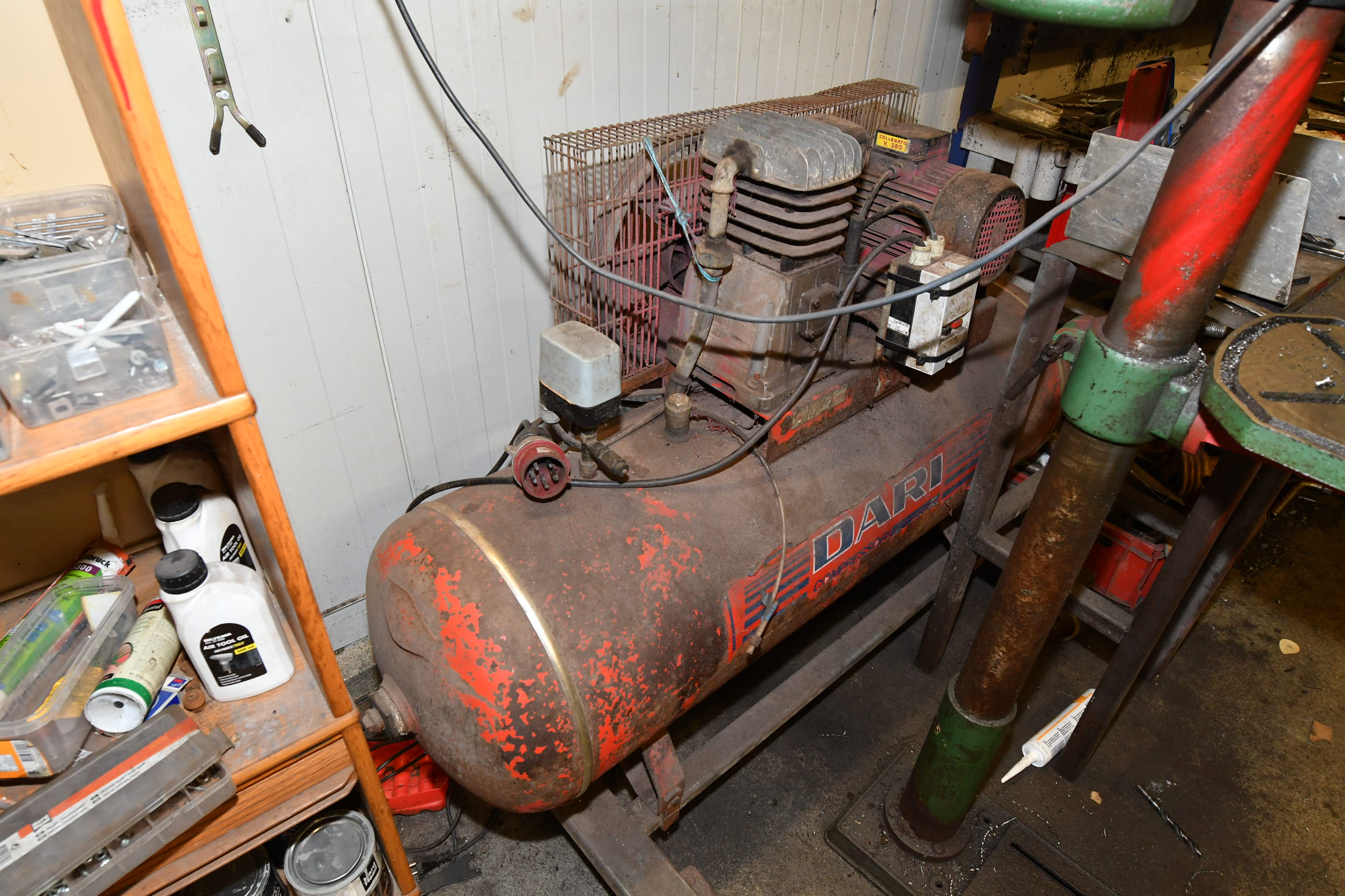 Pillar drill + compressor - PS Auction - We value the future - Largest ...