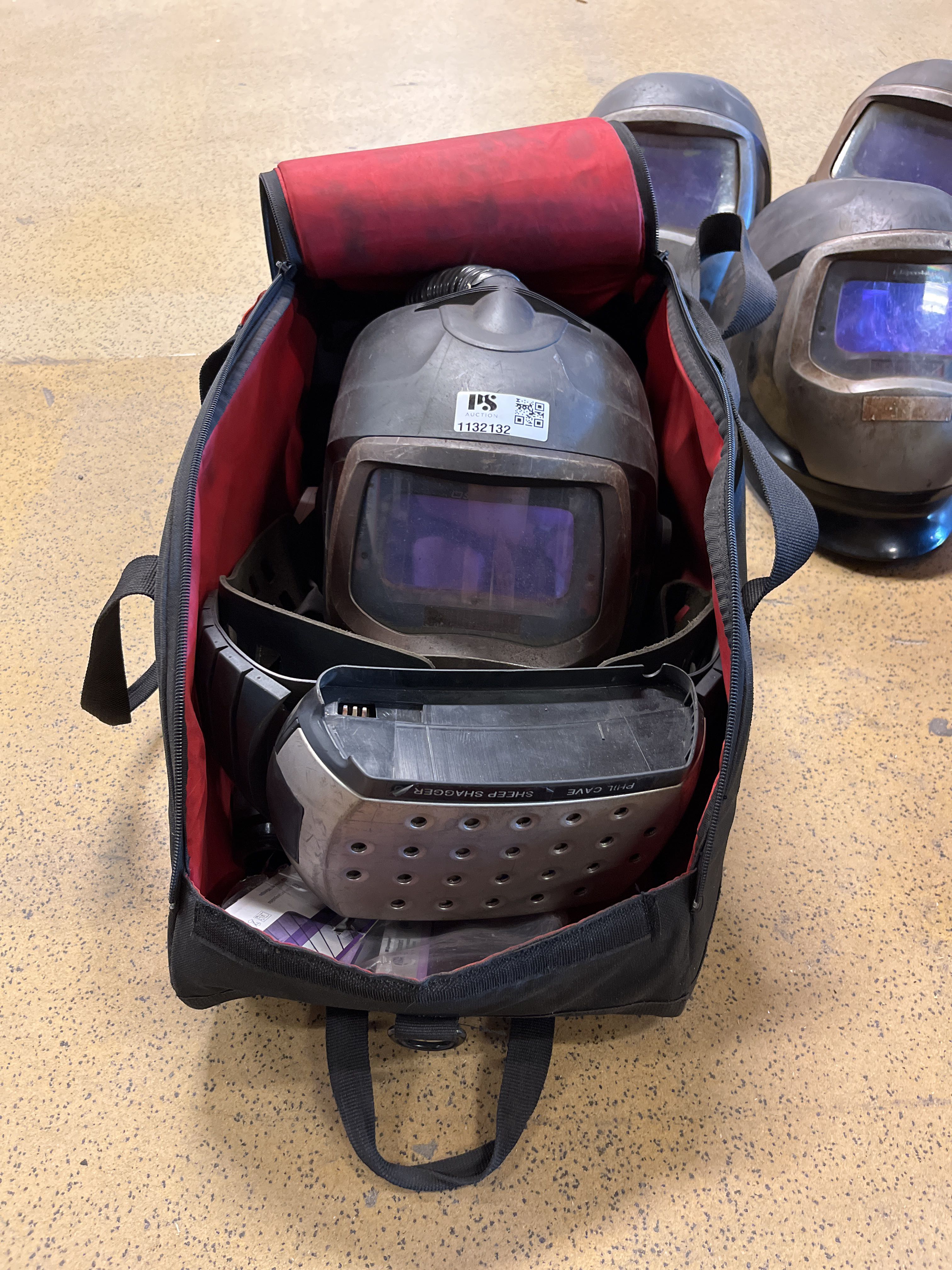 Collection of welding helmets with accessories - 3M Speedglas 9100 Air ...