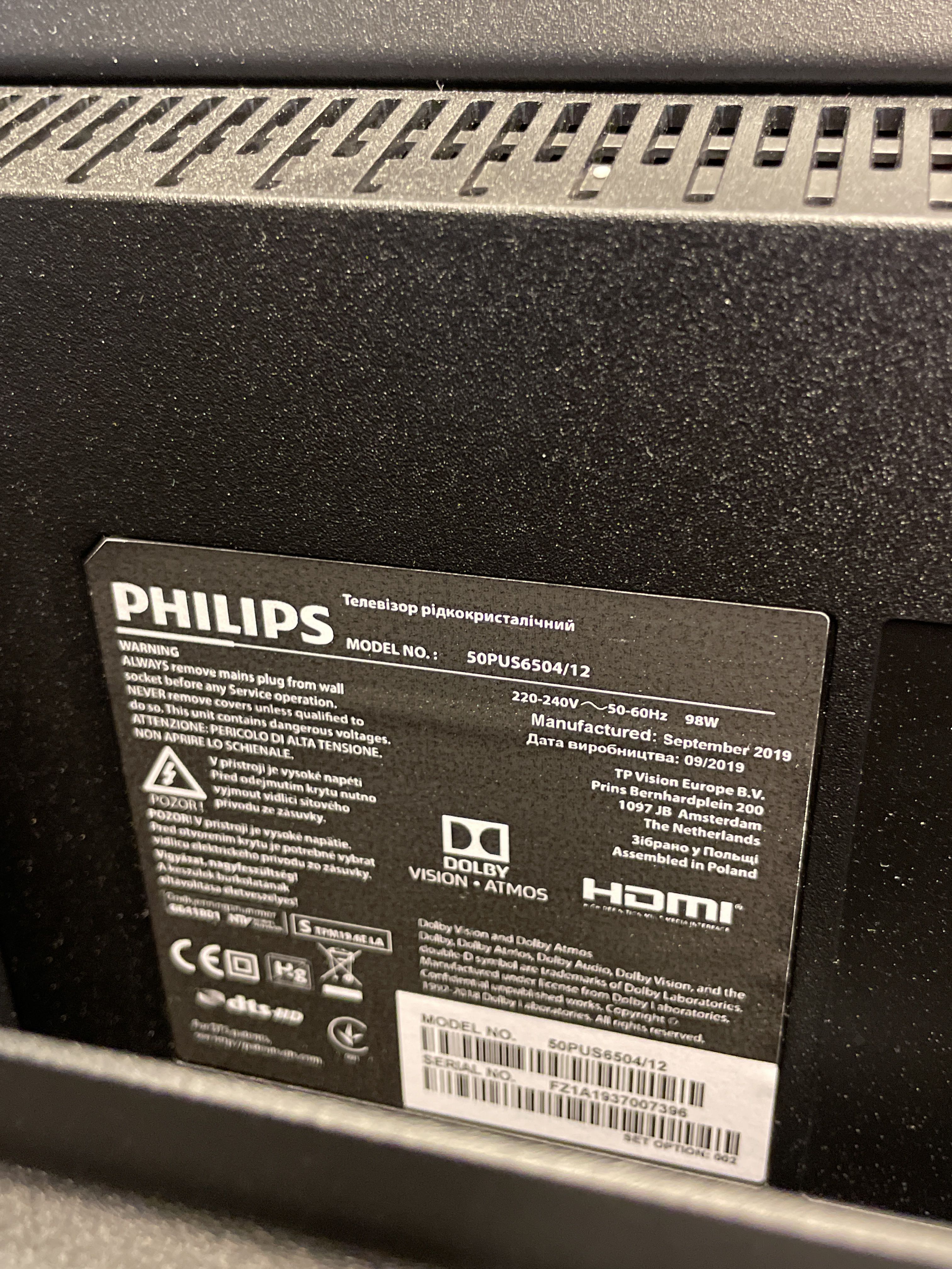 Philips TV/screen 50" with stand - PS Auction - We value the future ...
