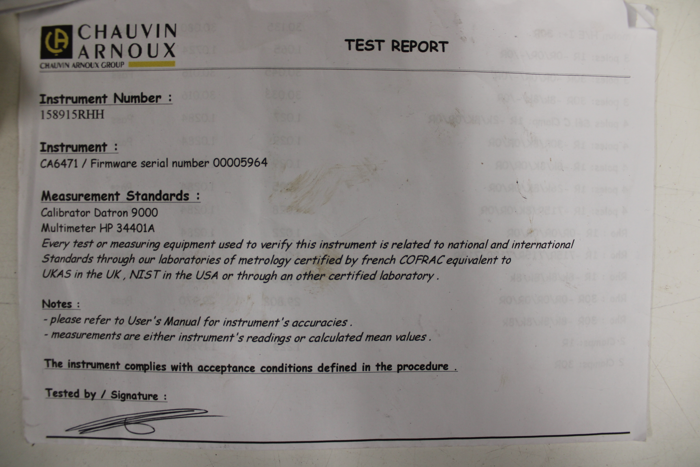 Chauvin Arnoux CA 6471 earthing meter unit with accessories - PS ...
