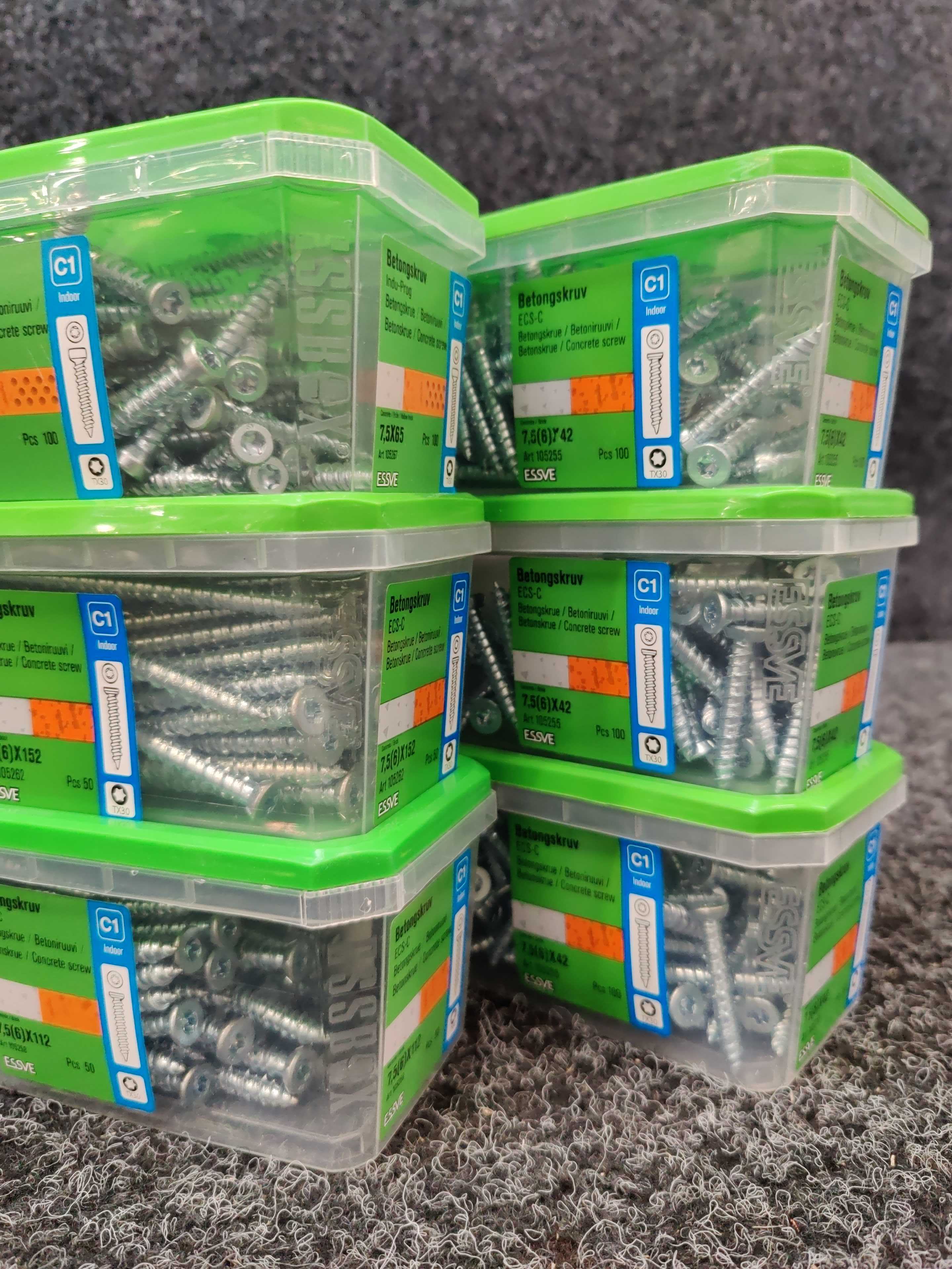 6 st Förpackningar Betongskruv, Essve - Auktioner online - Nätauktioner ...