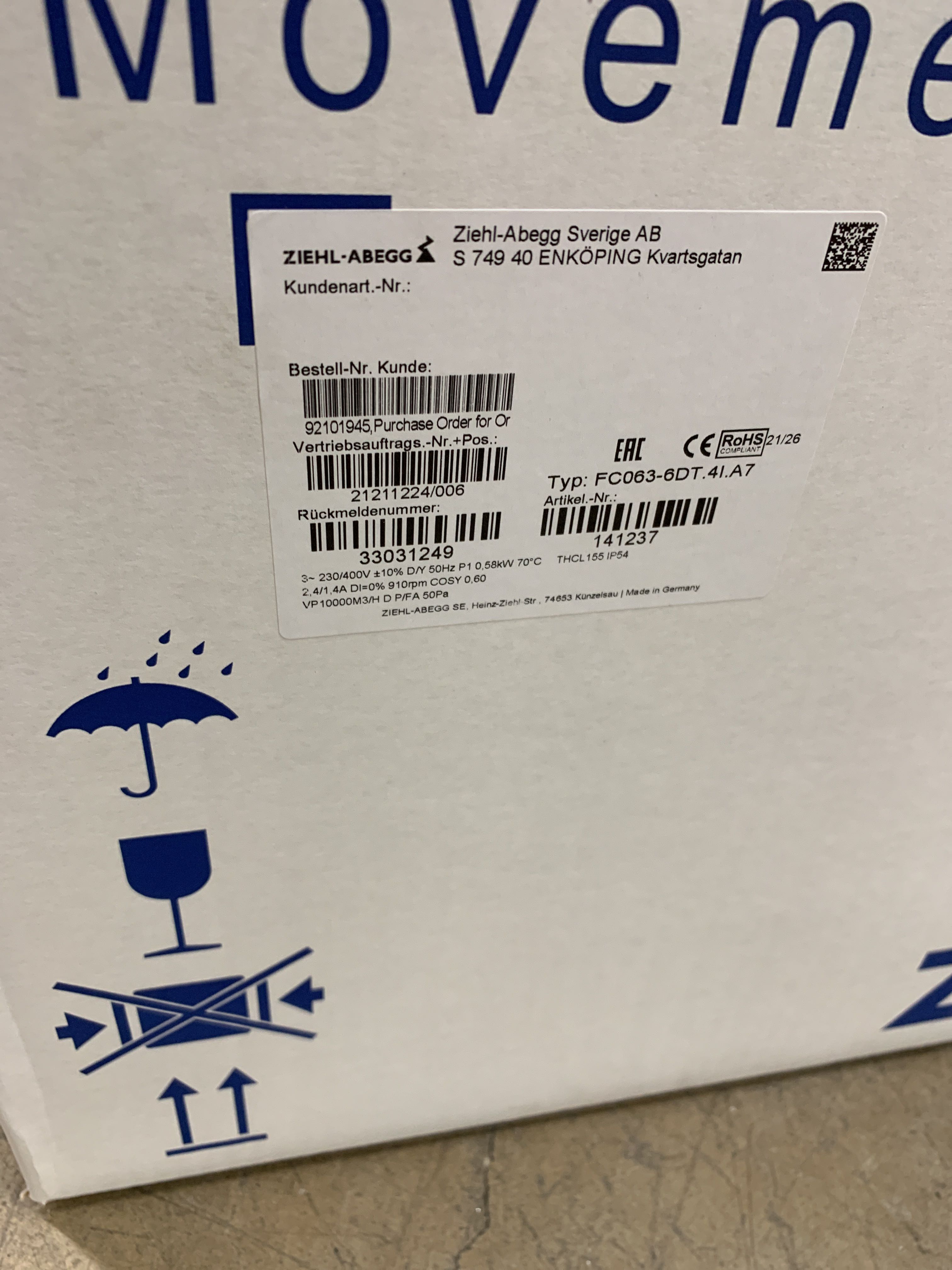 Axial fan Ziehl-Abegg FF063 - PS Auction - We value the future ...