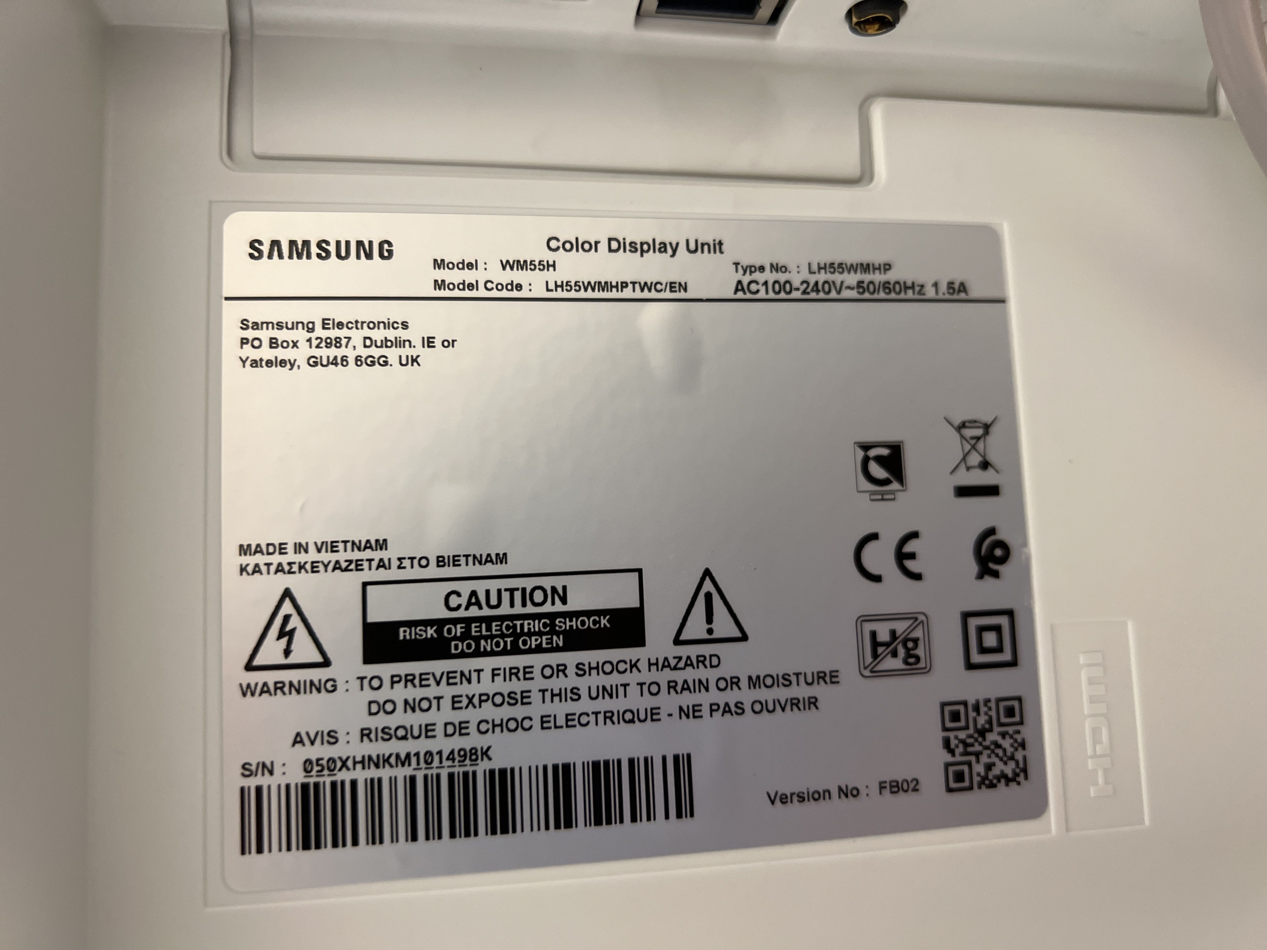 Interactive display screen 55" with pen and stand - Samsung Flip WM55H ...