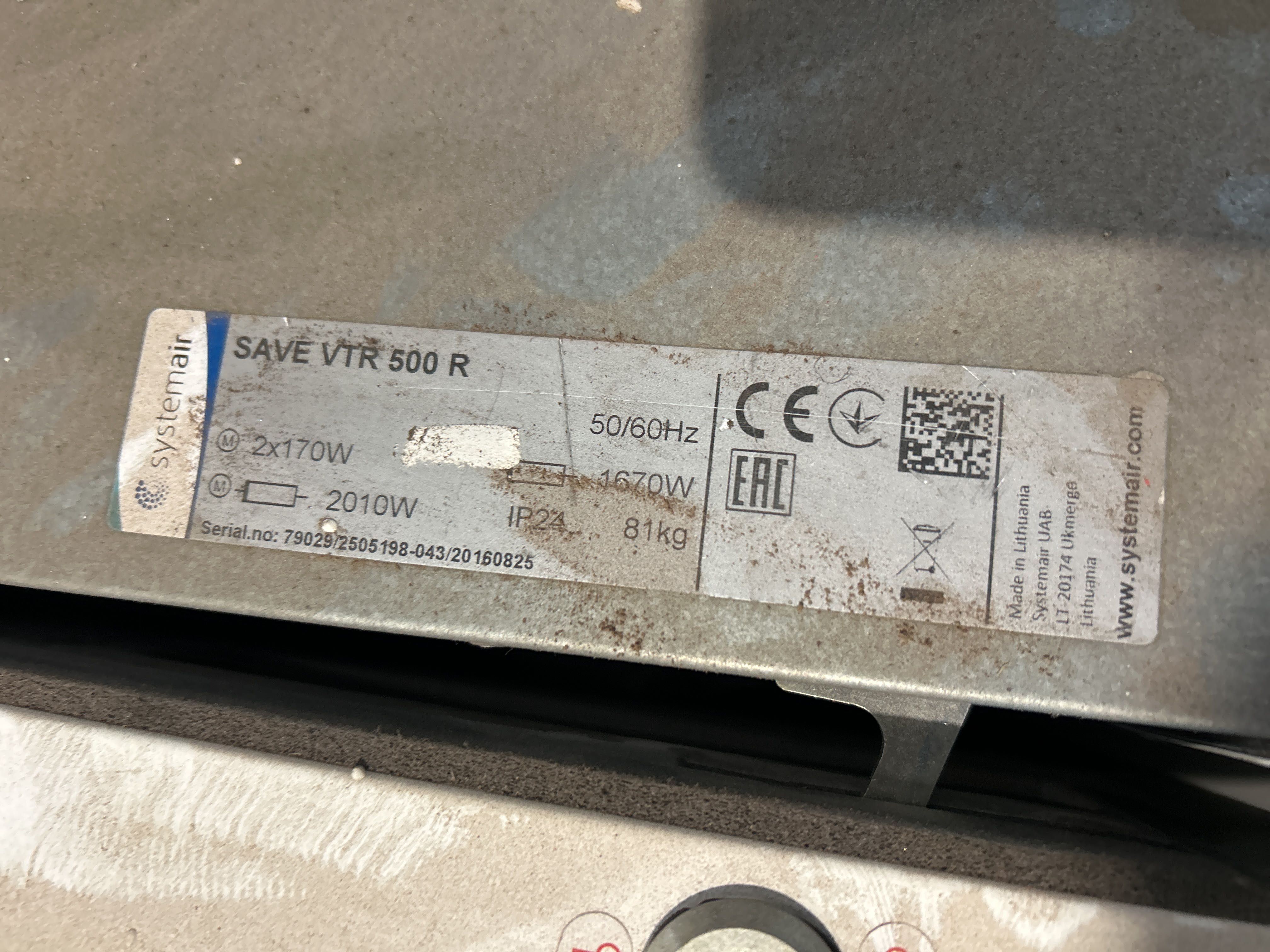 Samling med ventilationsutrustning - Systemair SAVE VTR 500 R ...