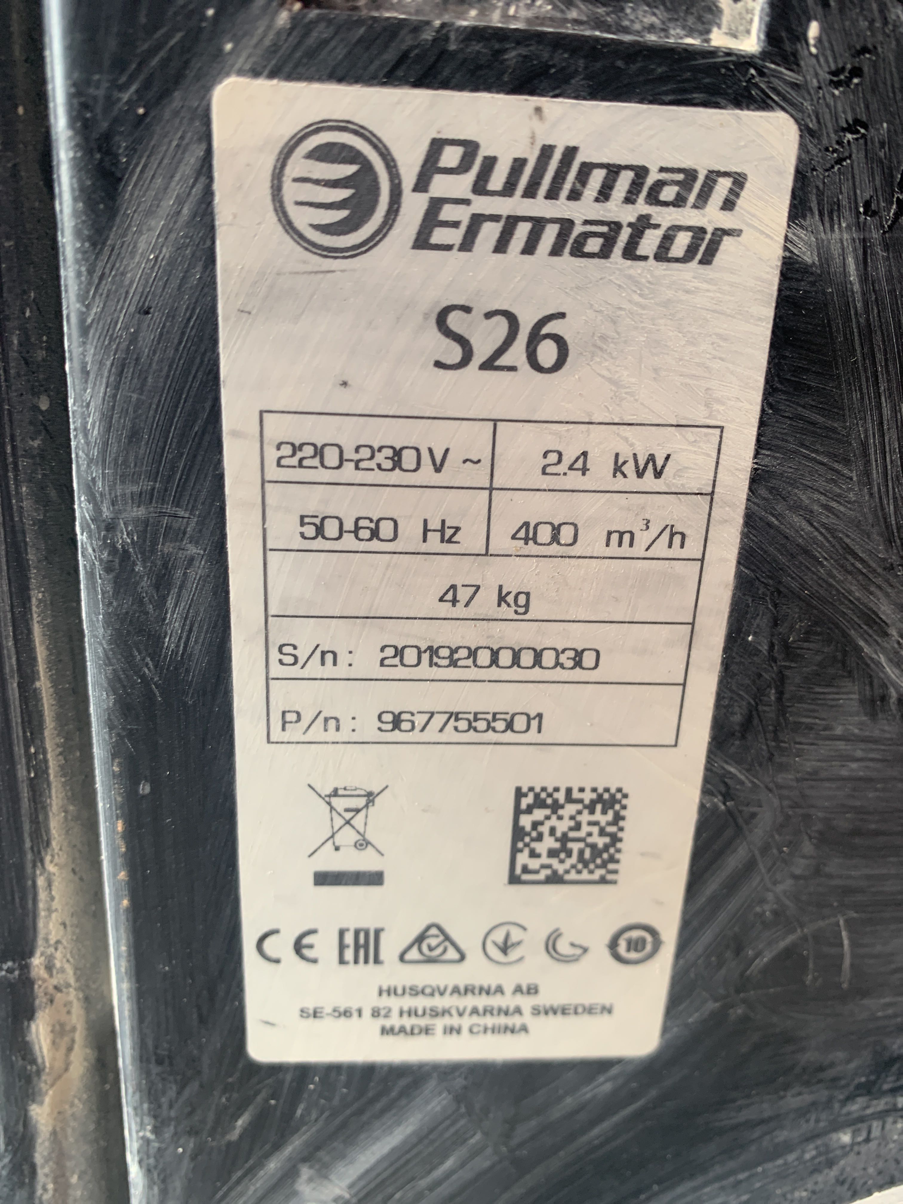 Industrial dust collector Pullman Ermator S26 - PS Auction - We value ...