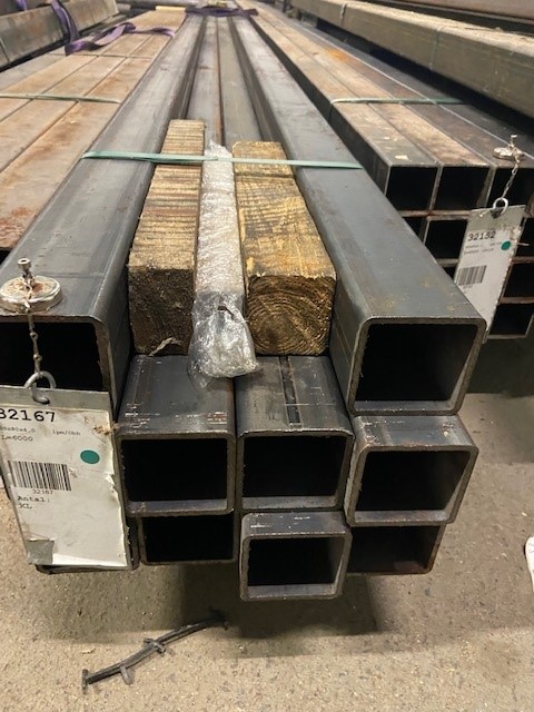 11 pcs 6m lengths 80x80x4 untreated steel - PS Auction - We value the ...