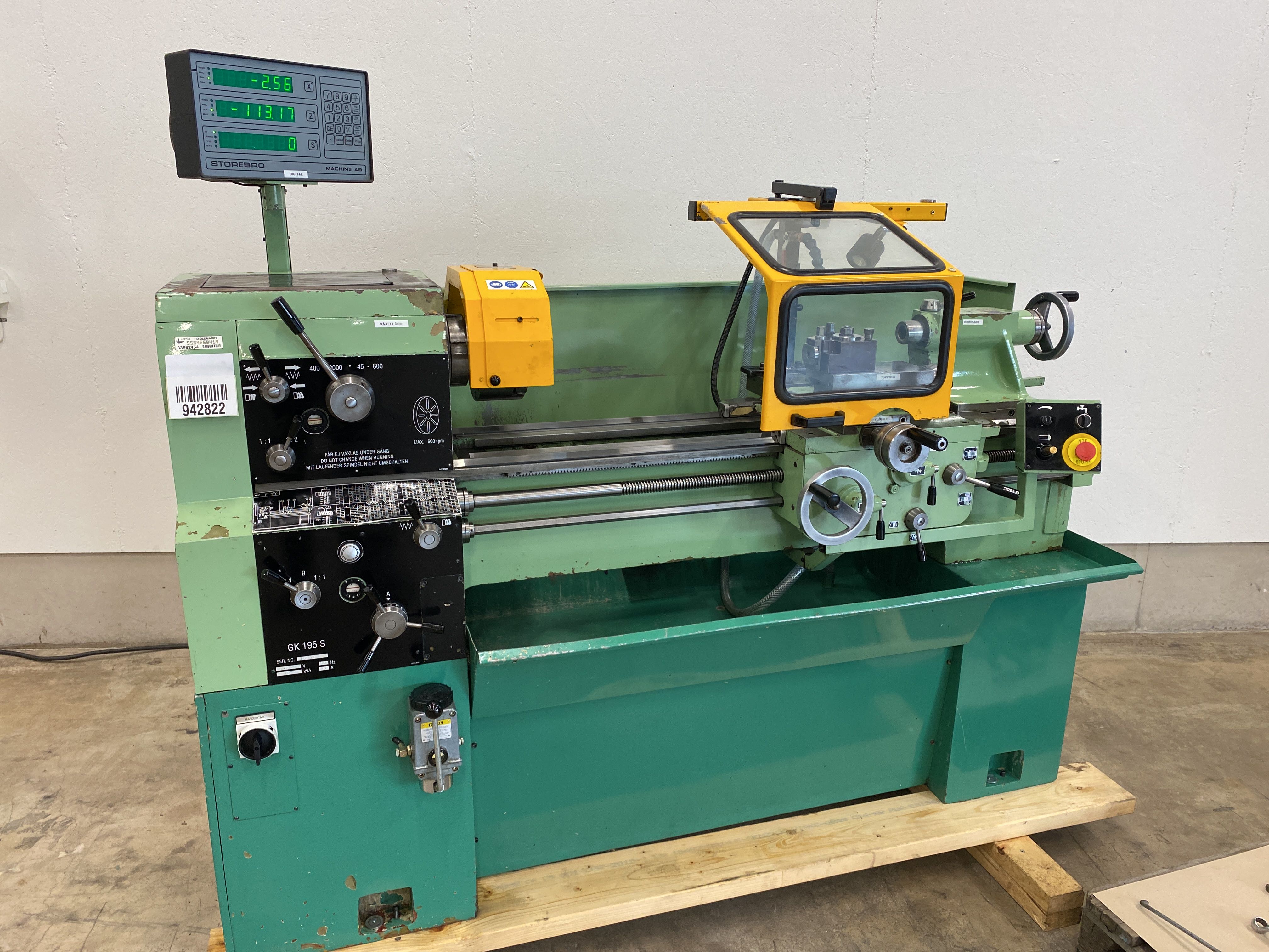 Support lathe Storebro GK 195S (variable spindle speed) - PS Auction ...