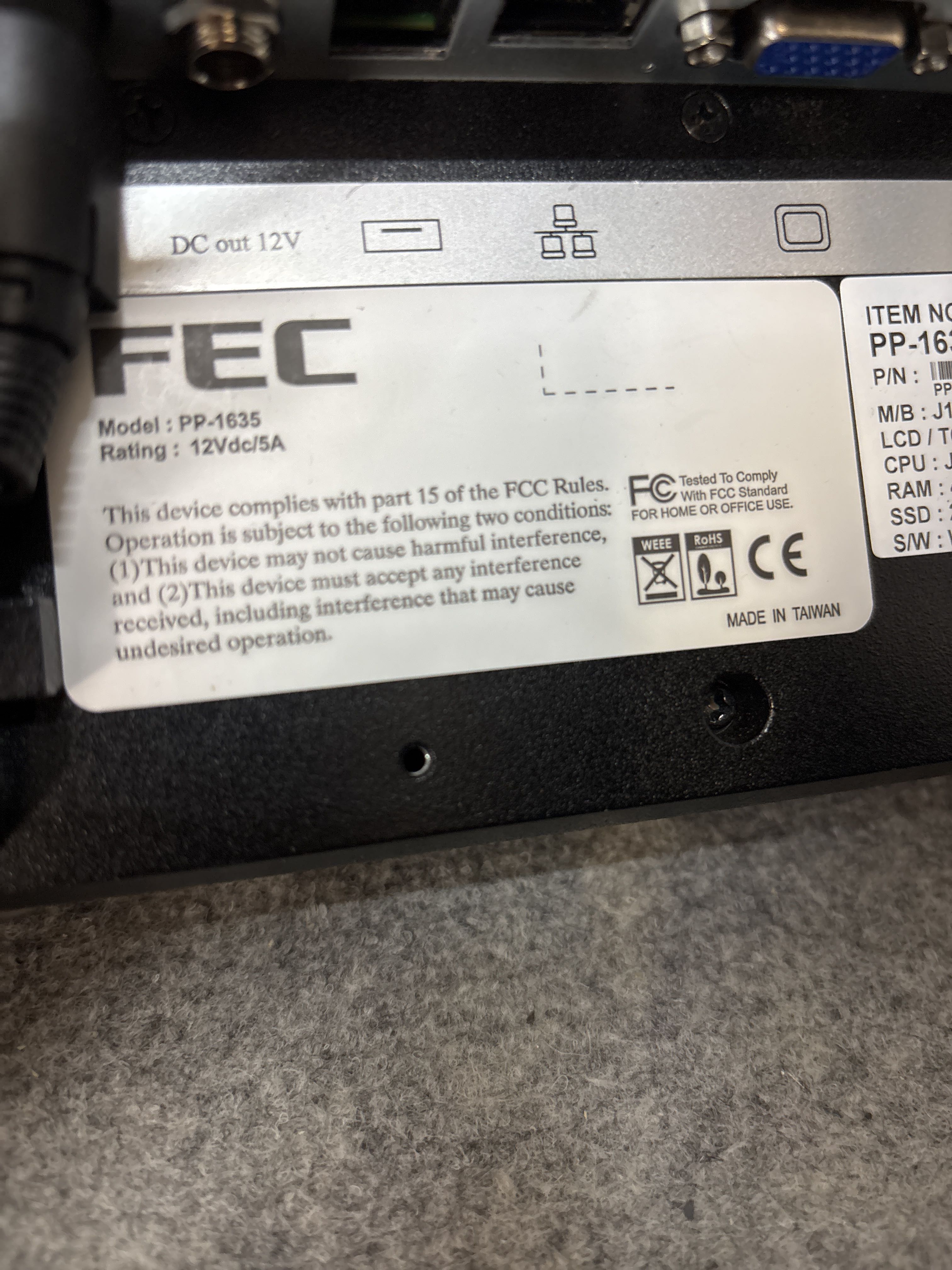 Cash register system with receipt printer - FEC PP-1635 and Star ...