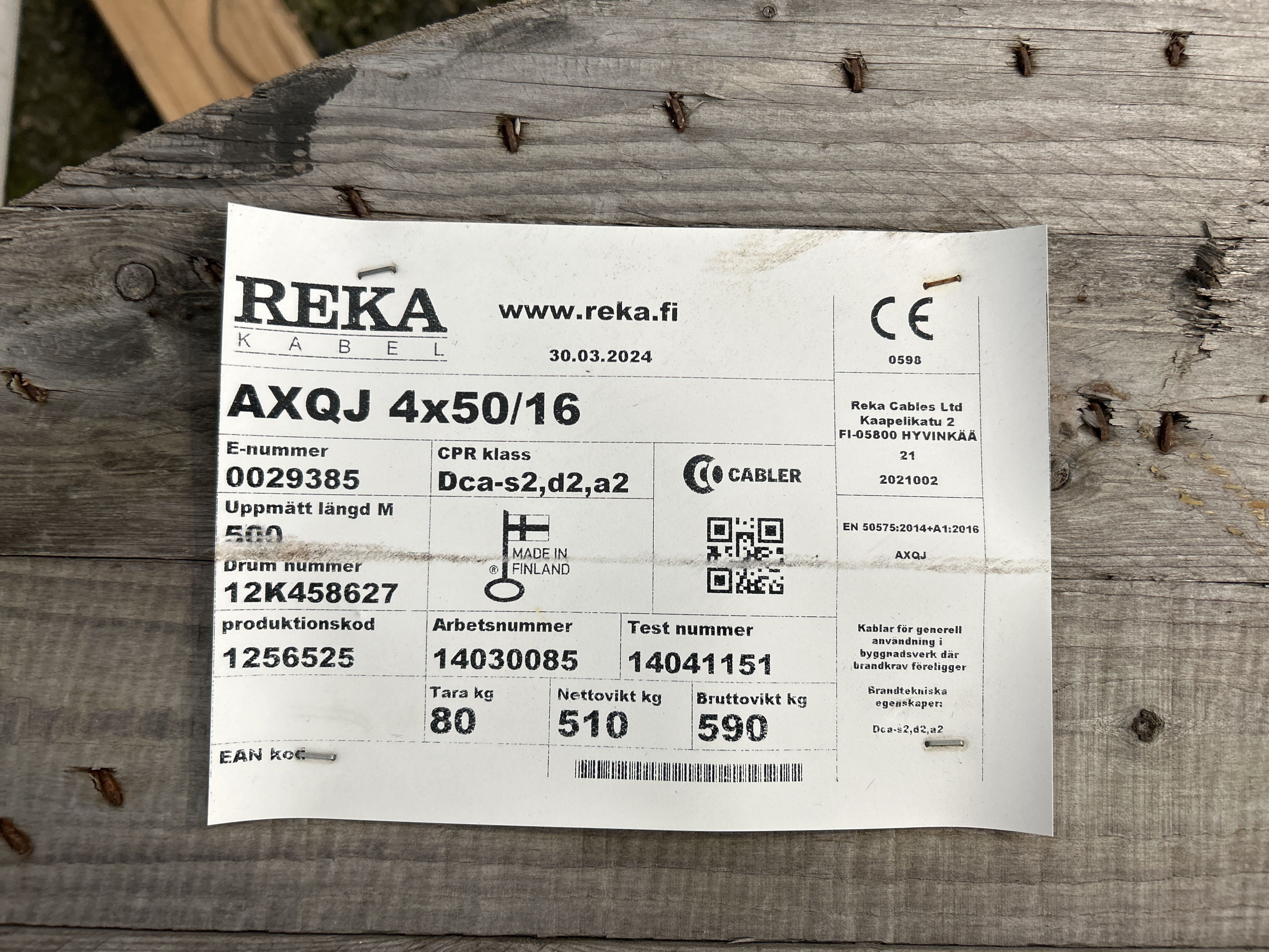 Power cable 1000 meters (2x500m) - Reka AXQJ 4x50/16 - PS Auction - We ...