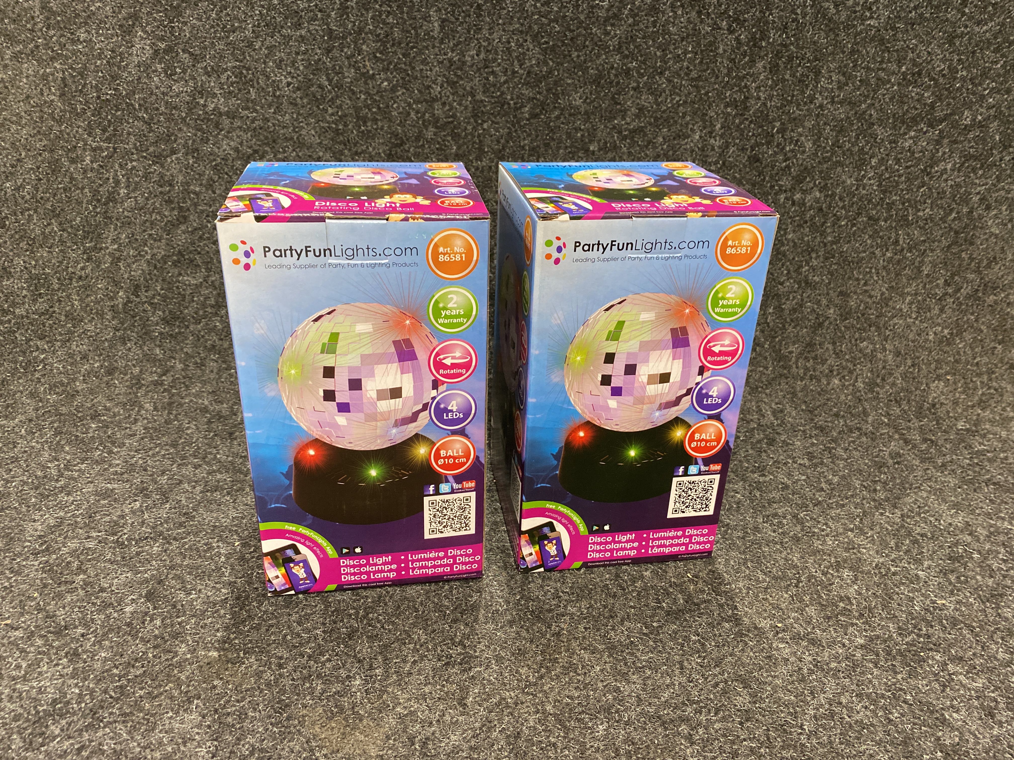 2 disco balls with 4 LED lights - PS Auction - We value the future ...