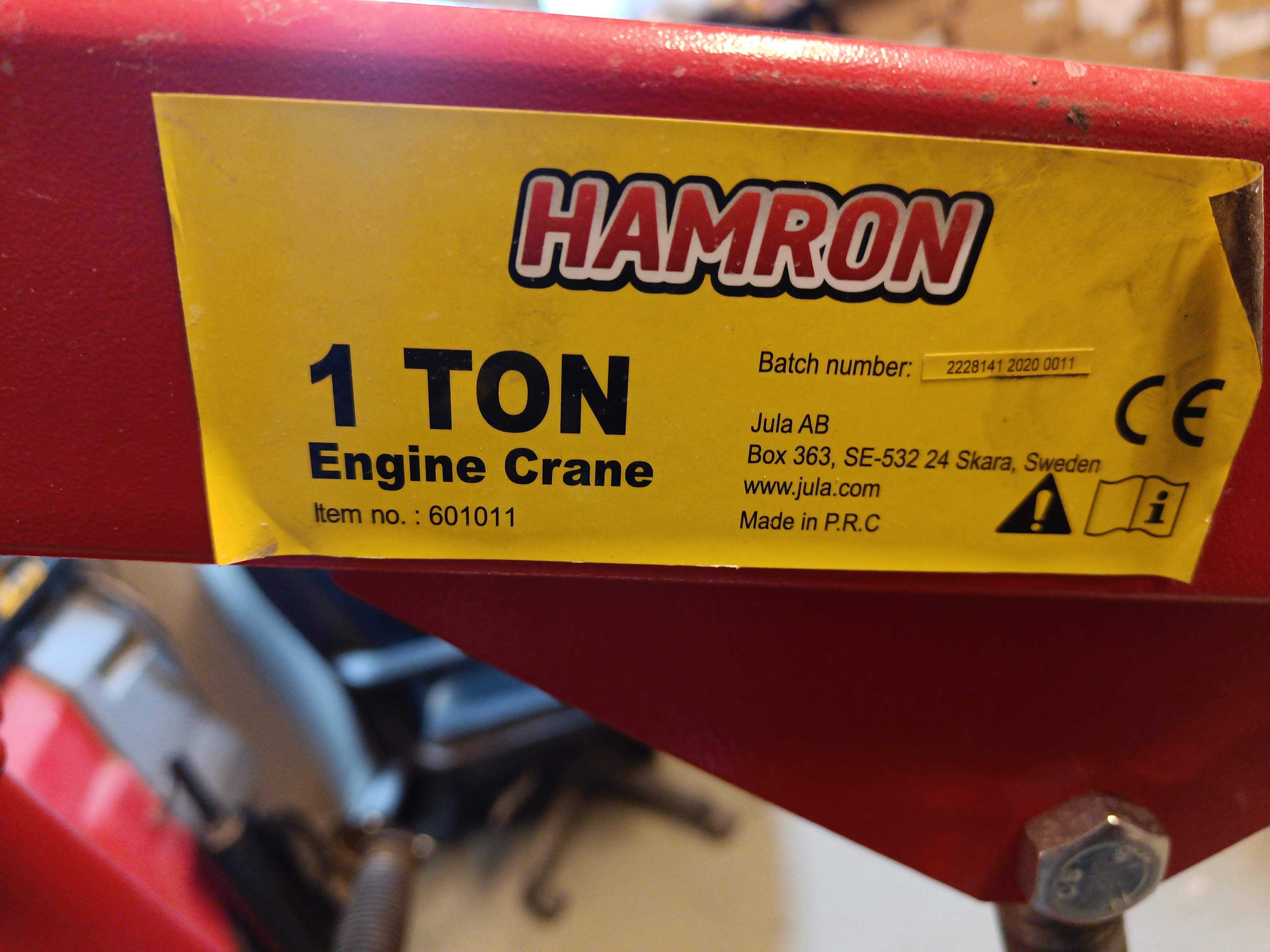 Motorlyft Hamron 1 ton - Auktioner online - Nätauktioner ...