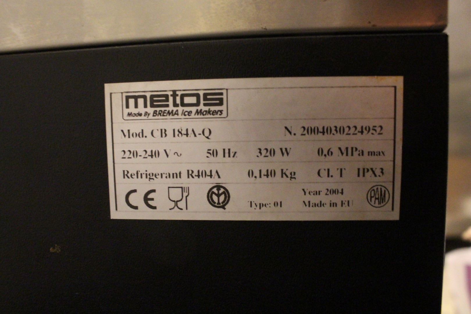 Ismaskin Metos, CB184A-Q - Auktioner online - Nätauktioner ...
