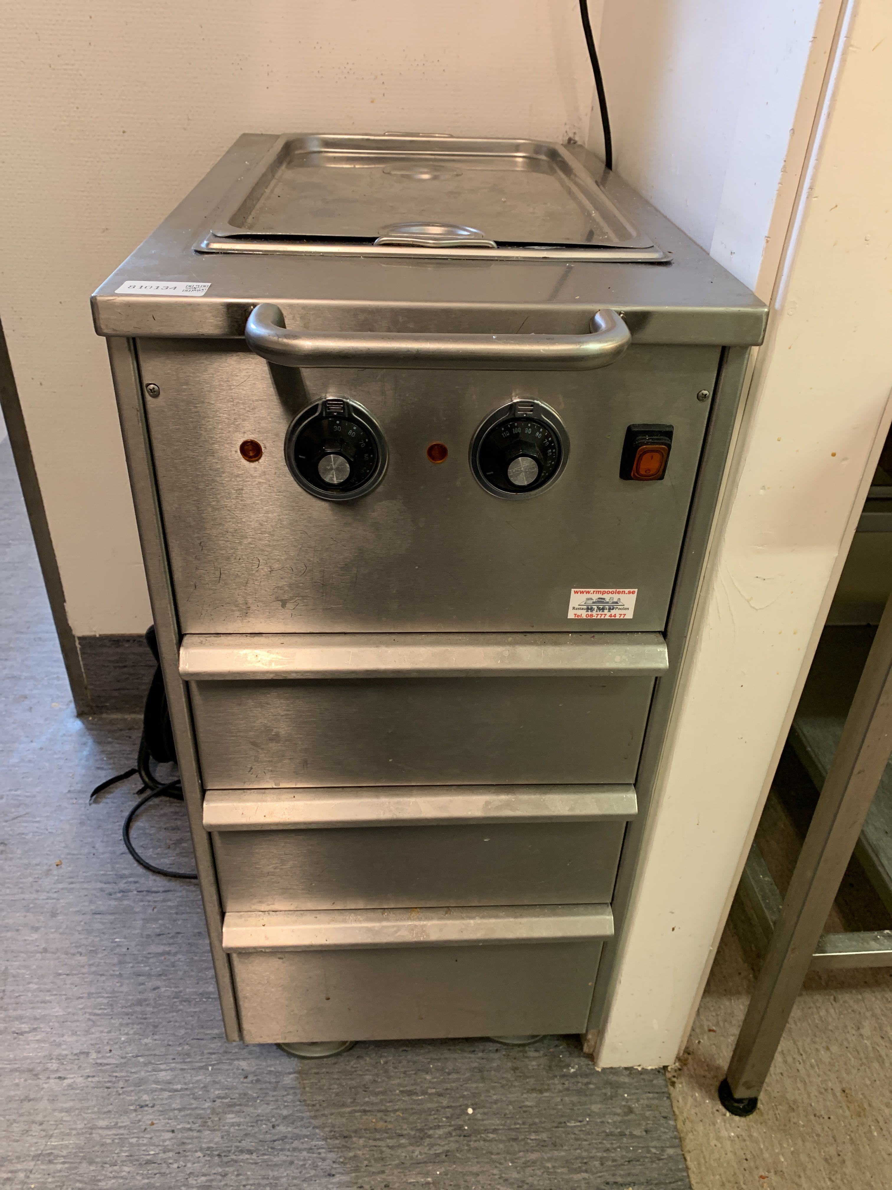 Heating trolley with water bath and three drawers Gastroteknik D1310 ...