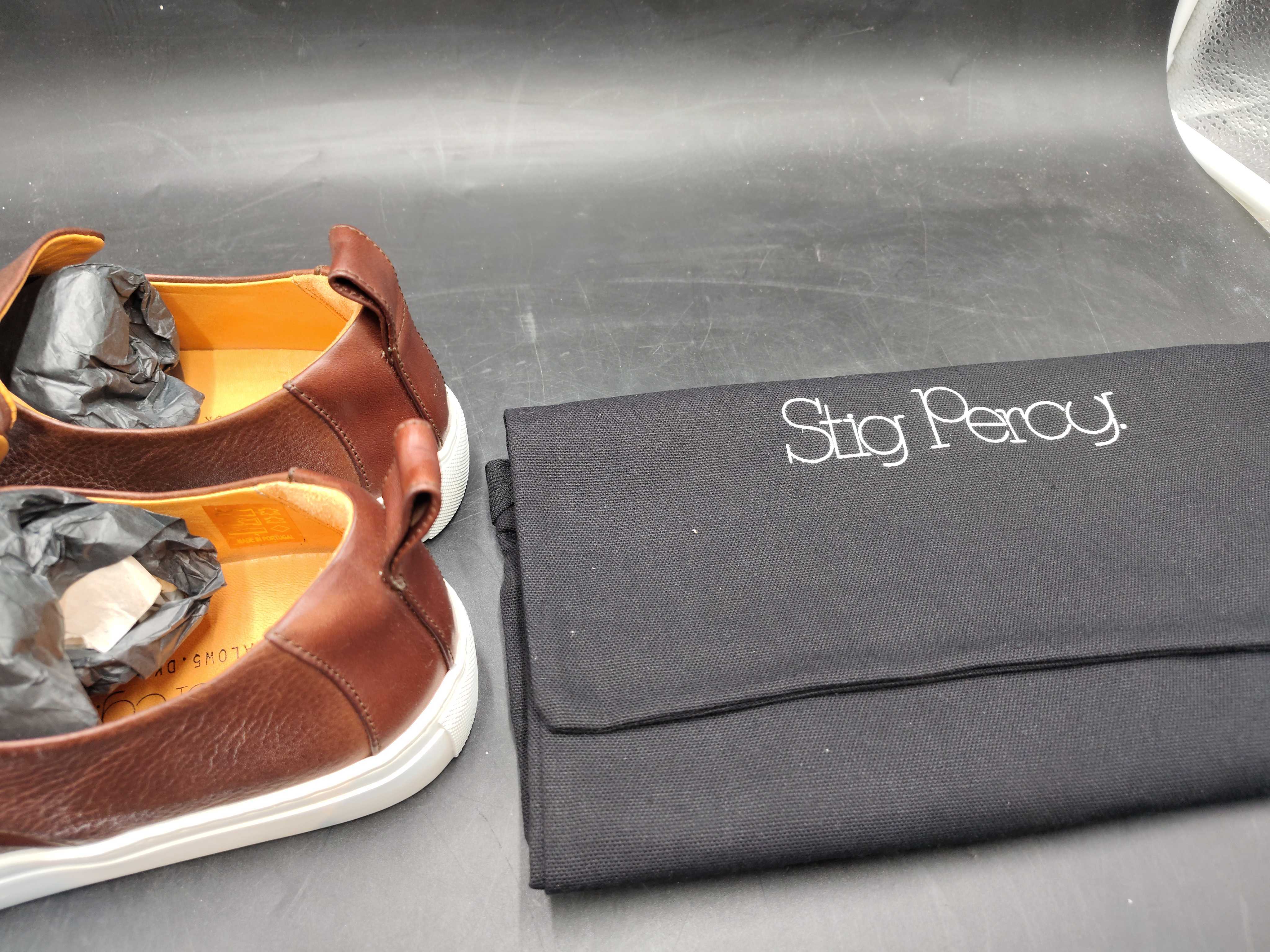 Slip-on shoes - Stig Percy, men's, size 40, brown - PS Auction - We ...
