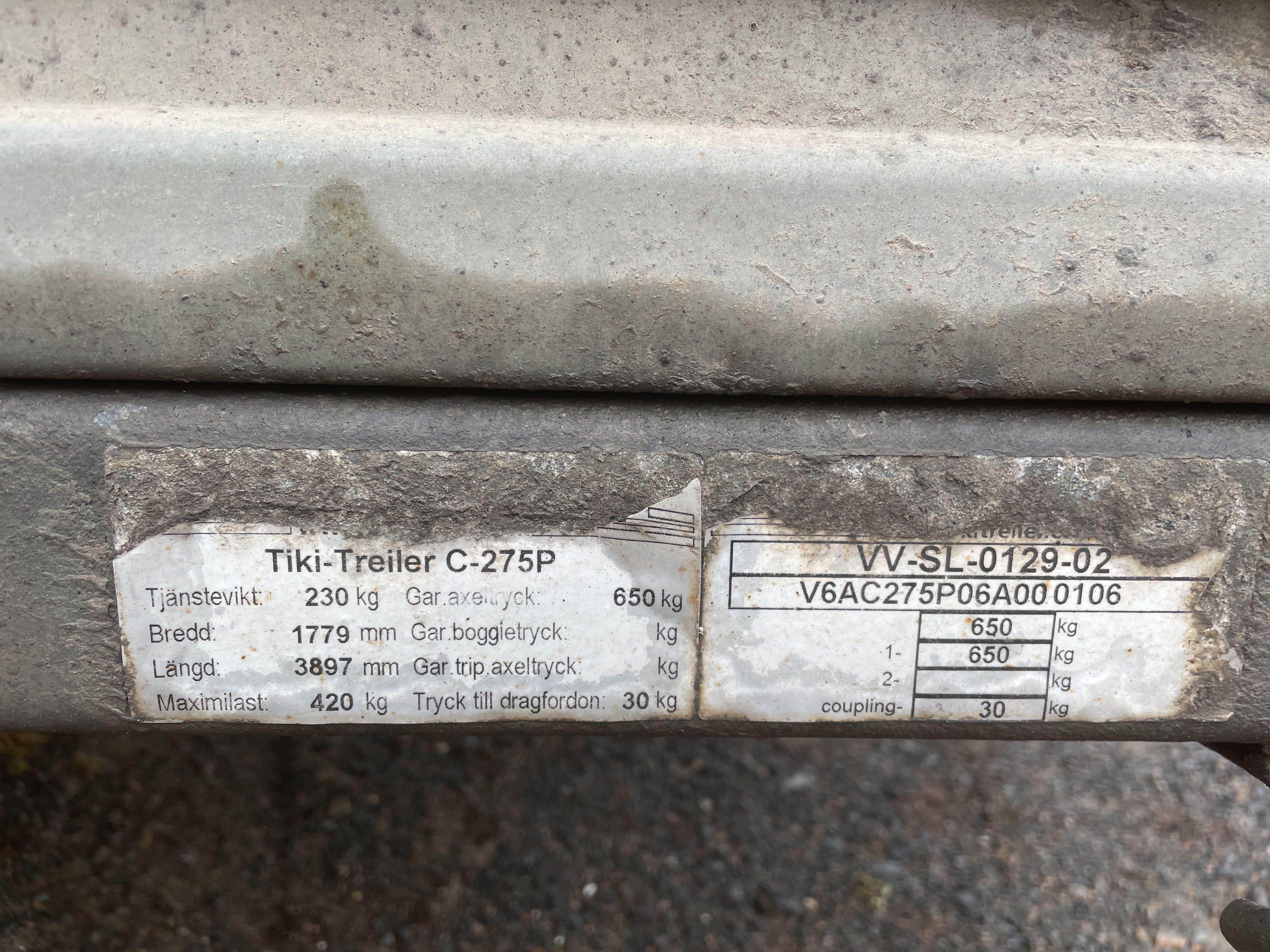 Släpvagn Tiki-trailer C-275P - Auktioner online - Nätauktioner ...