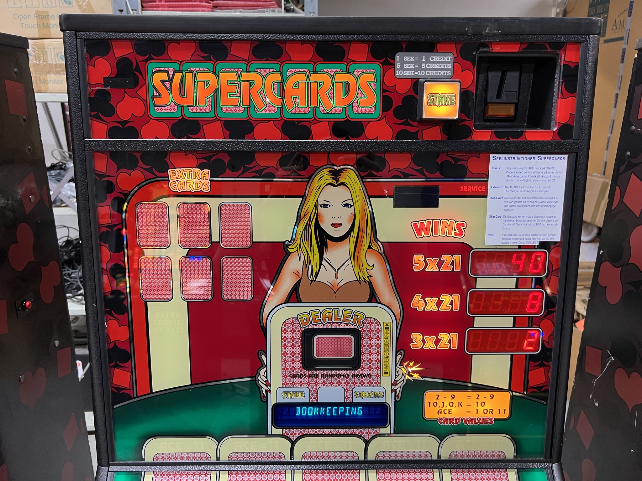 Game of skill Supercards 21 machine - PS Auction - We value the future ...