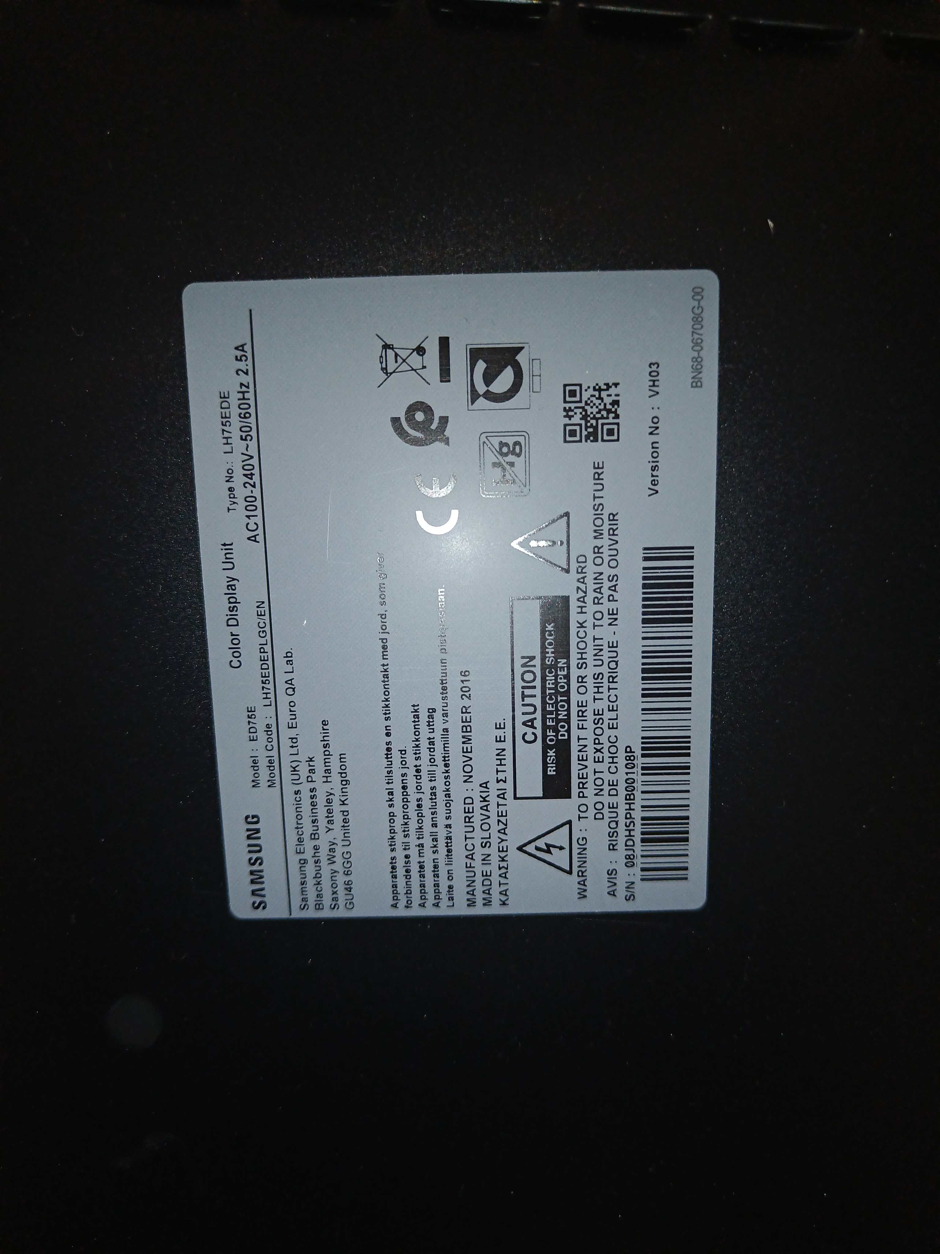 Media screen Samsung ED75E - PS Auction - We value the future - Largest ...