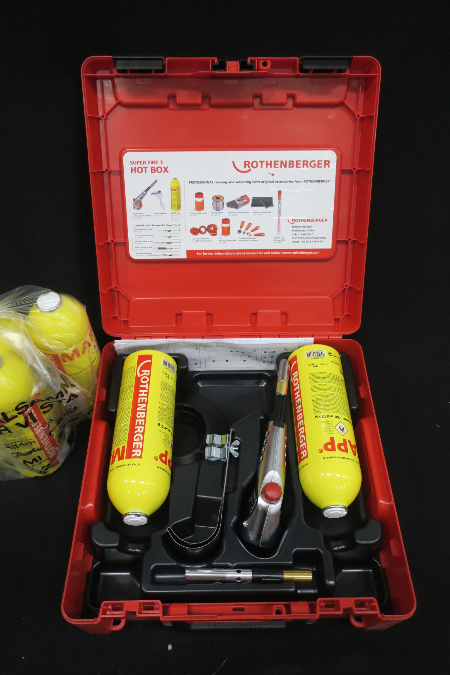 Gasbrännare Super fire HOT BOX Rothenberger inkl extra gasflaskor ...