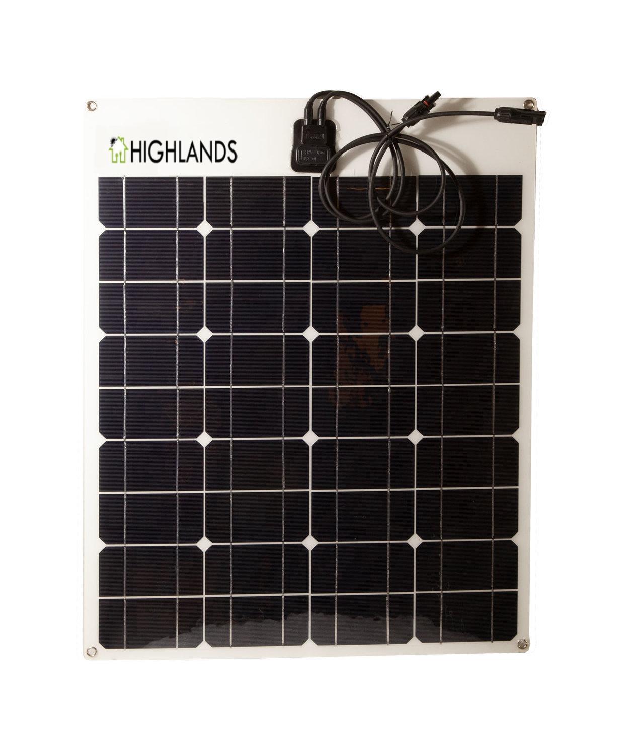 Flexibel solpanel 50 W avsedd för Bil, Husbil, Husvagn & Båt ...