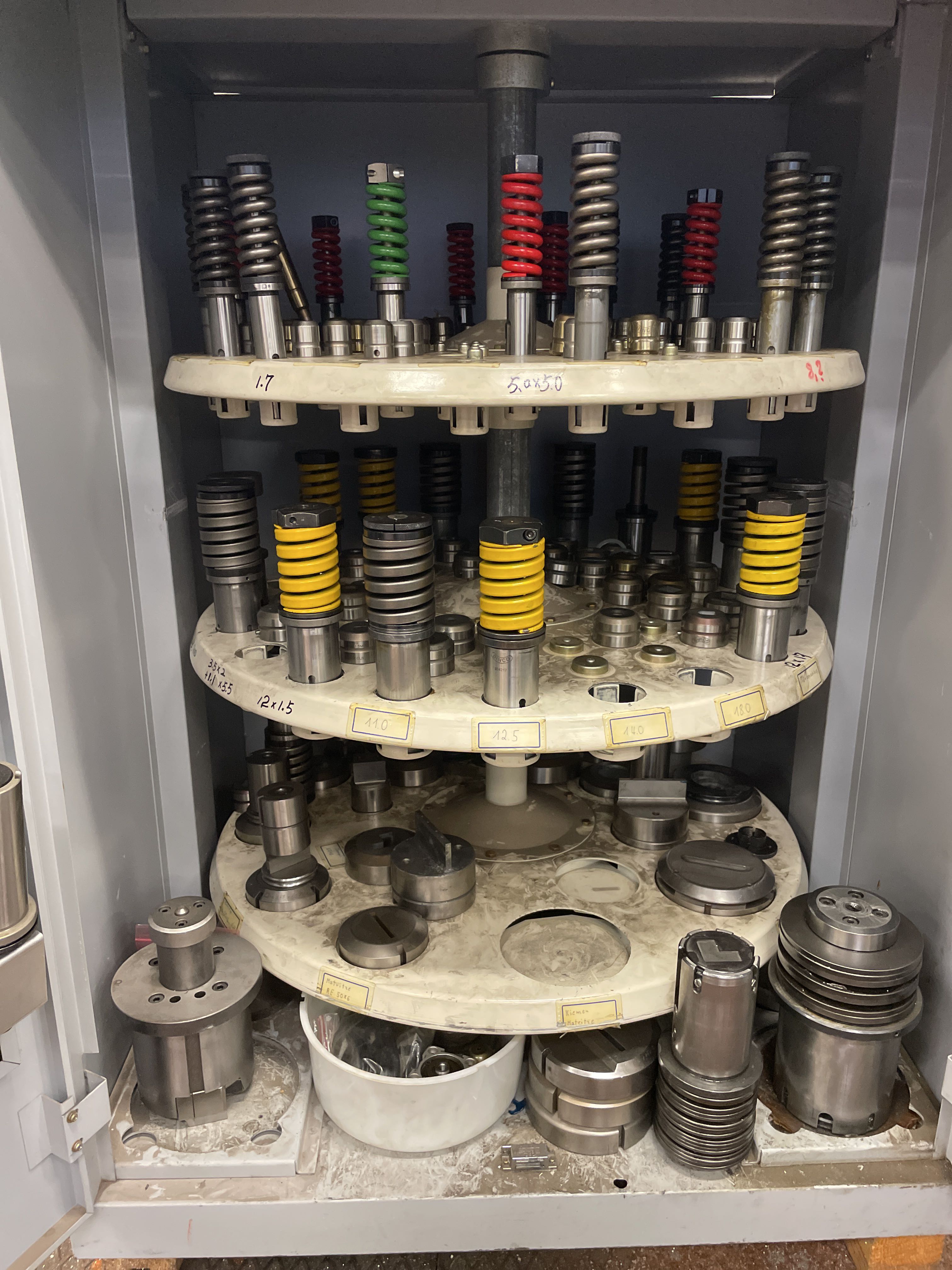 Amada Original tool cabinet with punches and pads - PS Auction - We ...