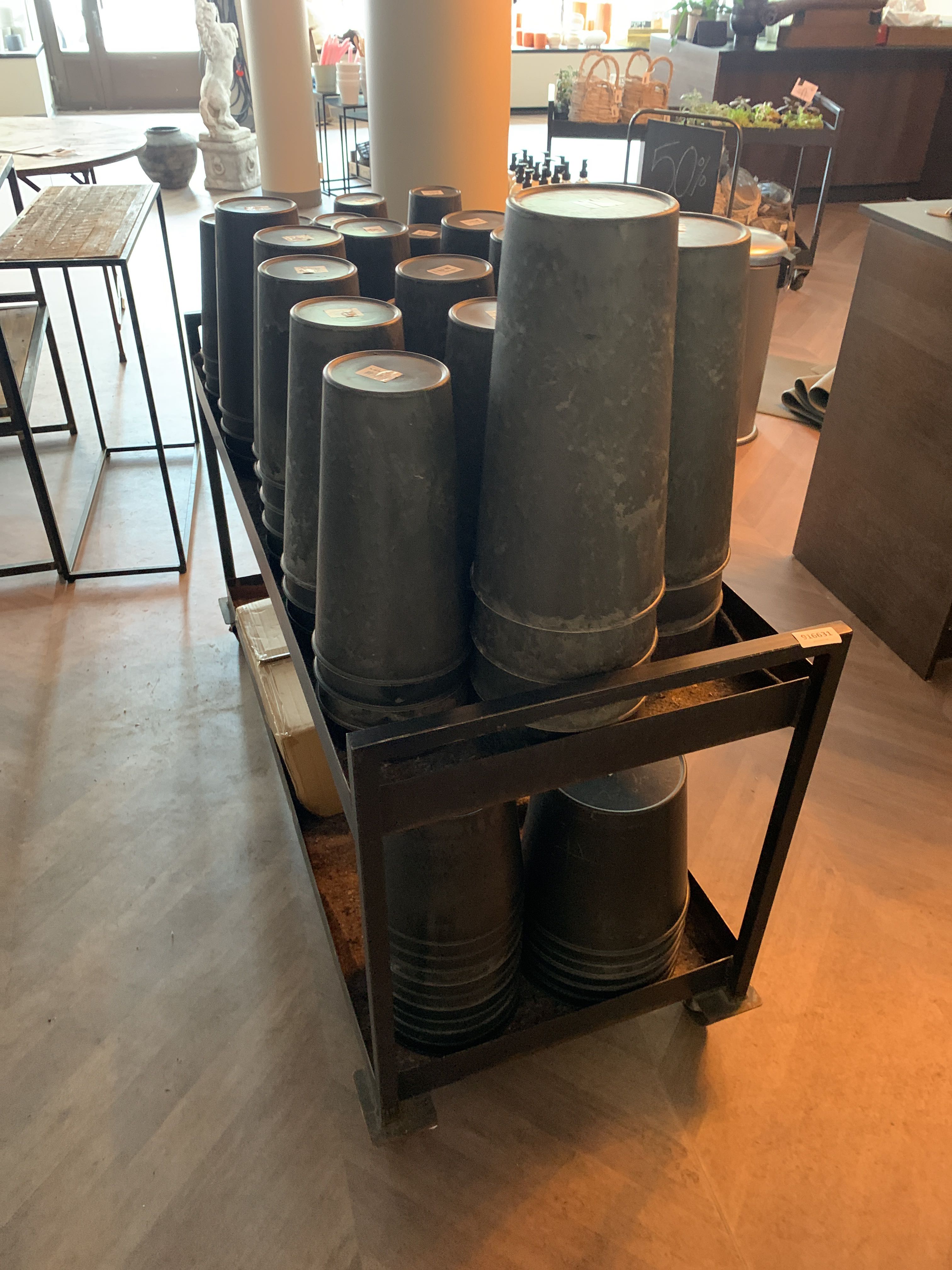 Iron trolley on wheels, including pots - PS Auction - We value the ...