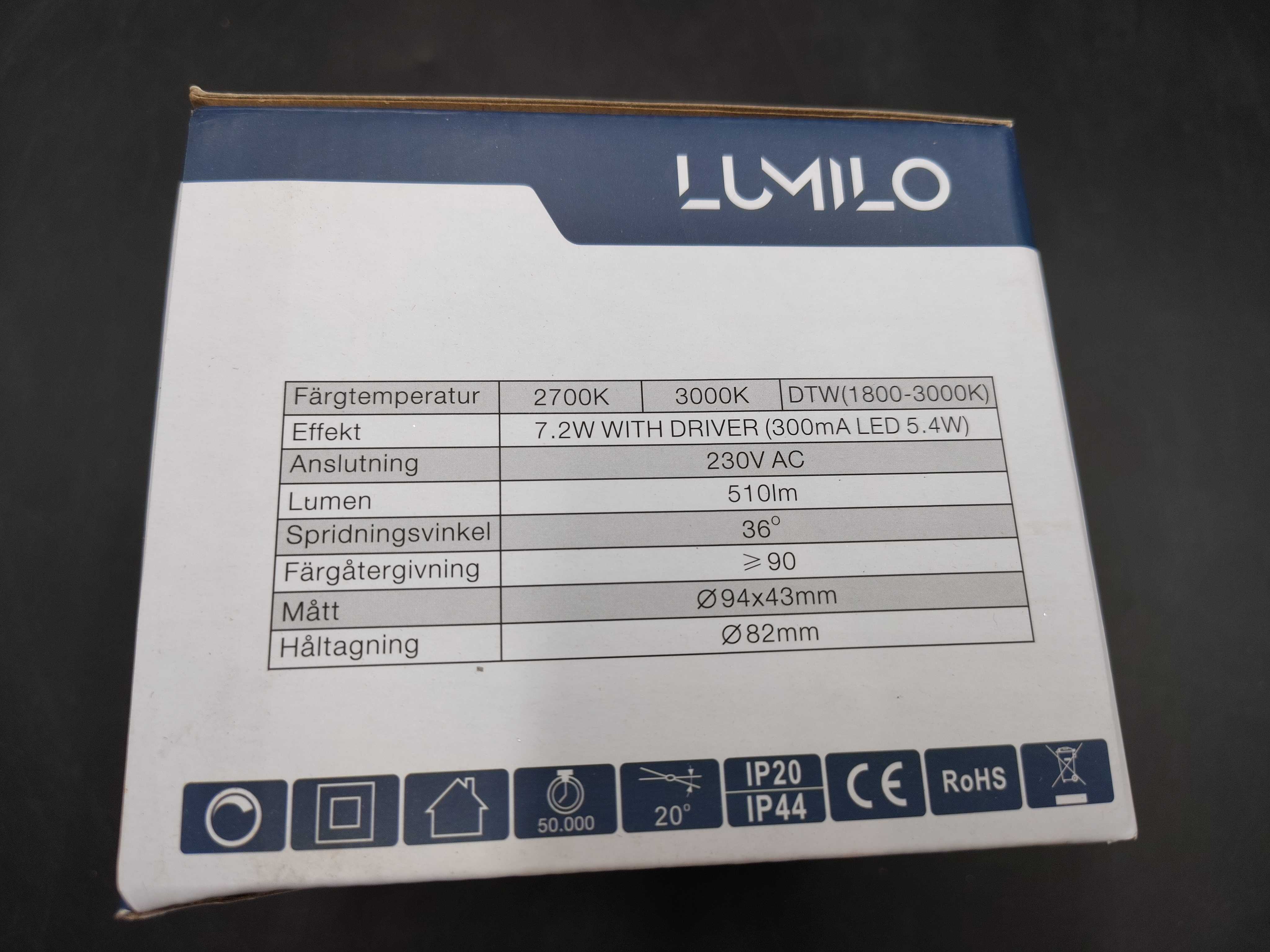 Downlight, 40 pcs - Lumilo - dimmable with selectable color temperature ...