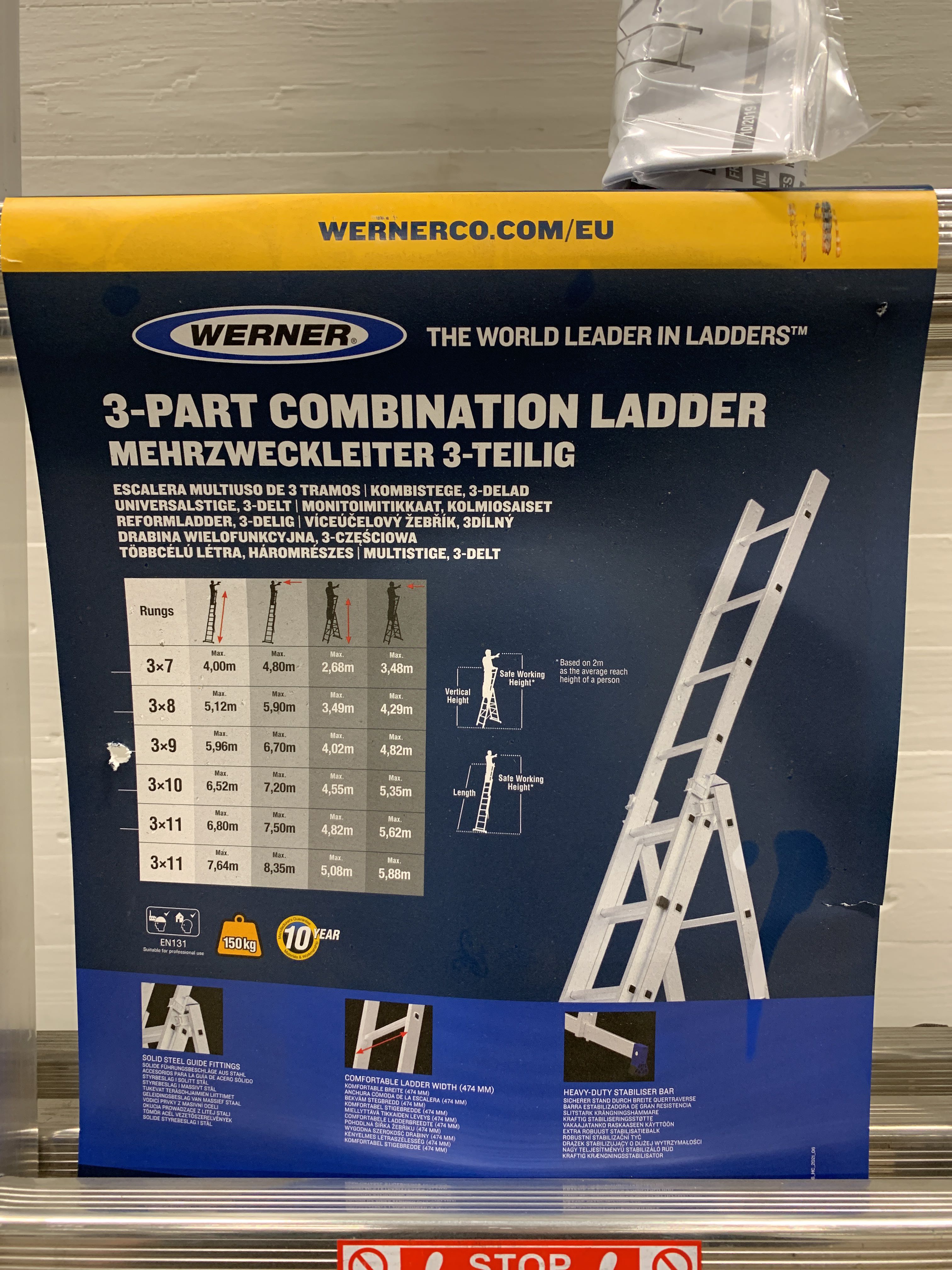Three-part combi ladder 6M 3x9 Werner - PS Auction - We value the ...