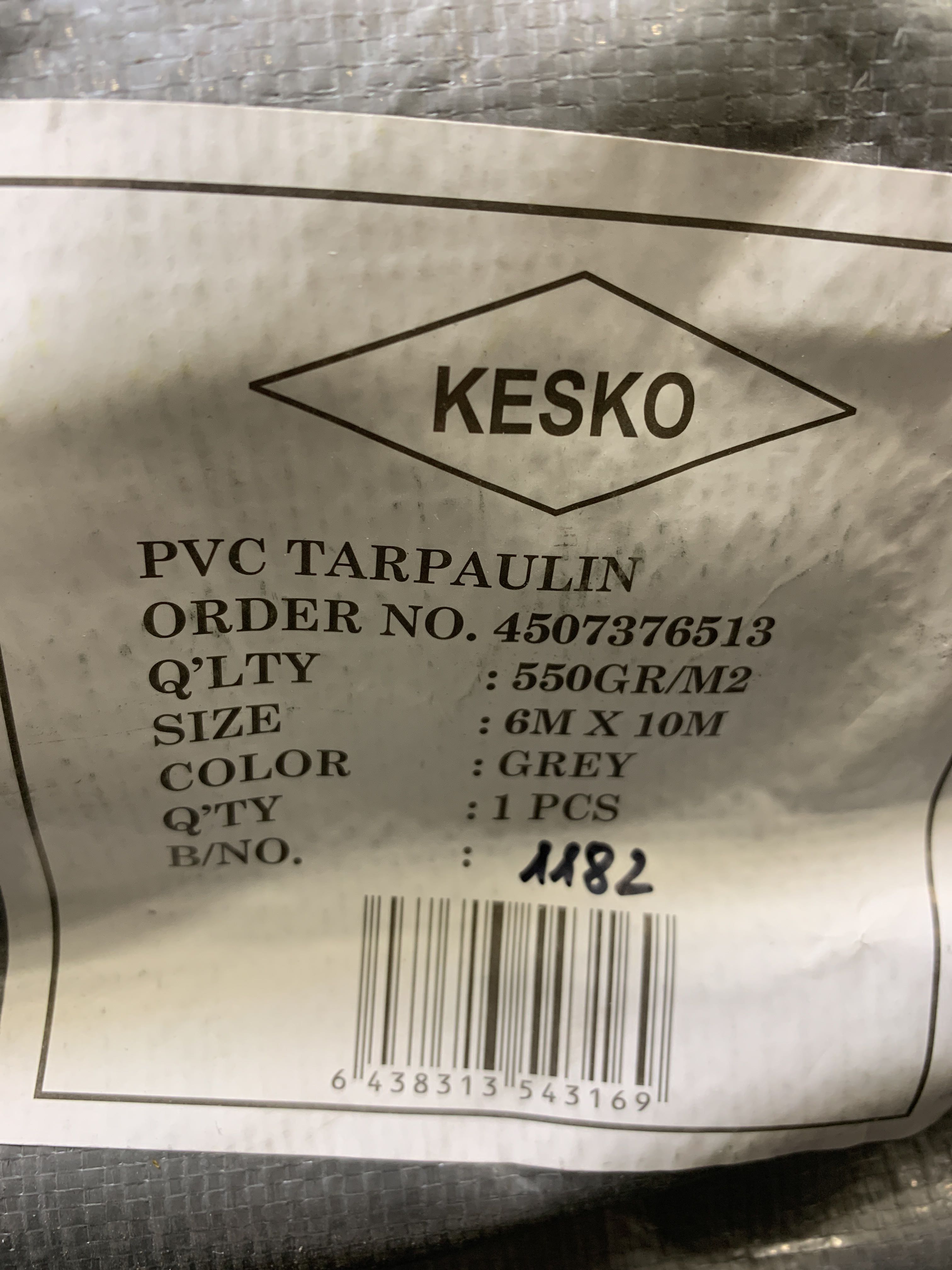 Pe-Pressenning Prof 6X10 550Gr Grey - PS Auction - We value the future ...