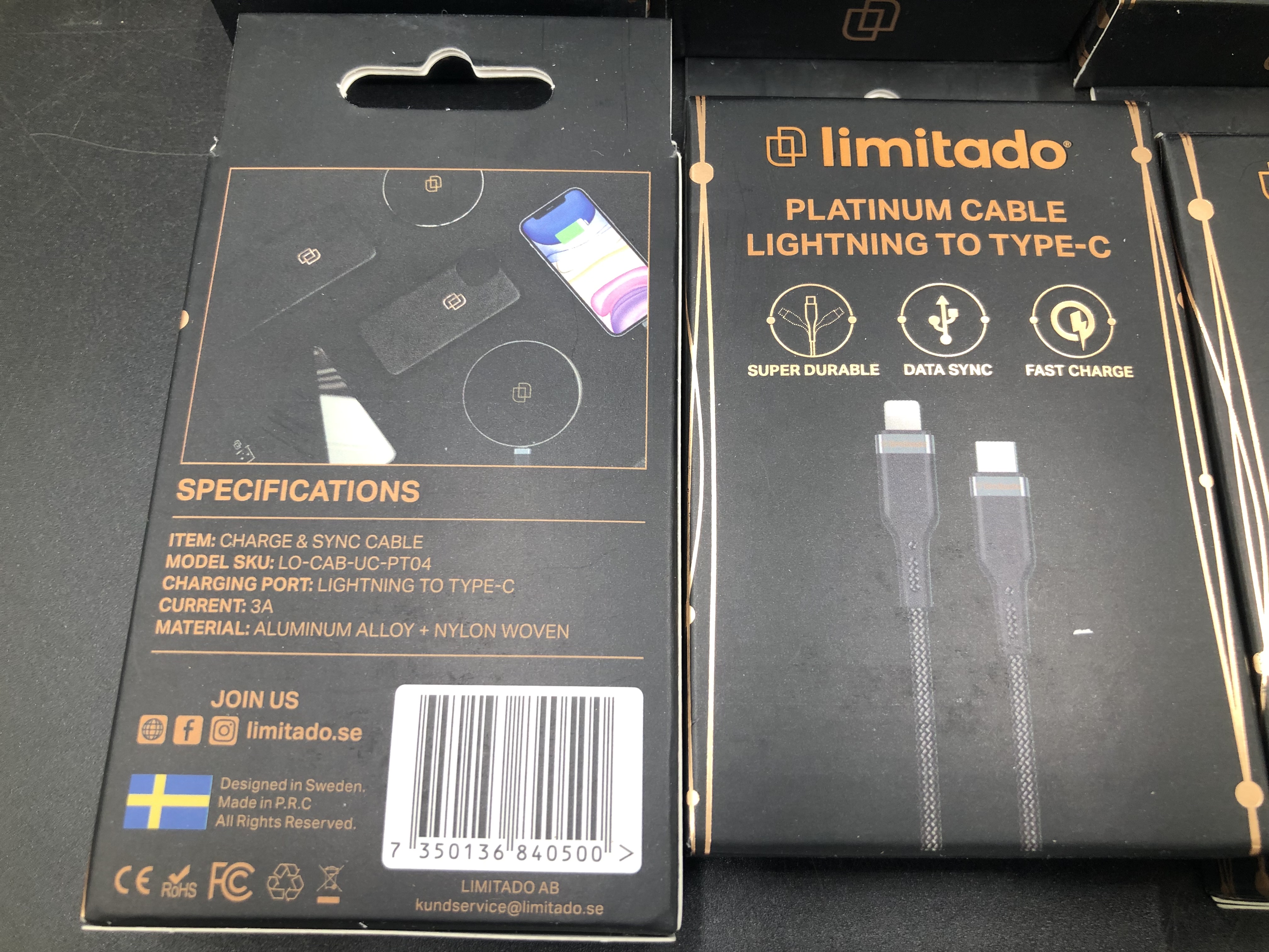 10 st Limitado Lightning – USB-C Ladd & Synk kabel - Frakt ingår ...