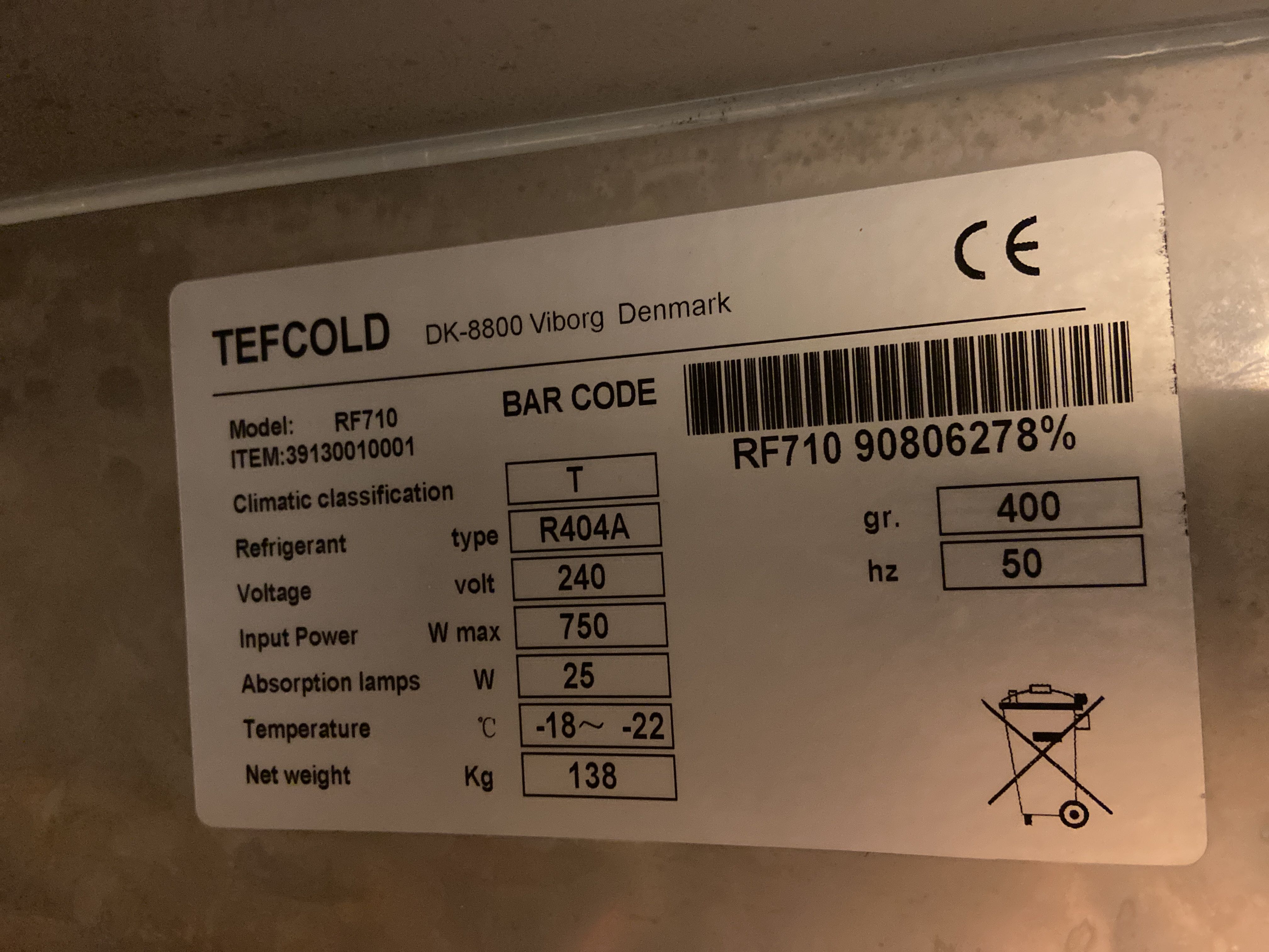 Freezer Tefcold RF710 - PS Auction - We value the future - Largest in ...