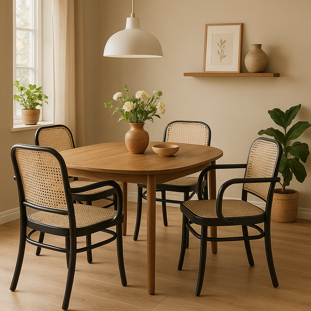 Tone karmstol i böjträ - Rotting/svart 4st - Auktioner online ...