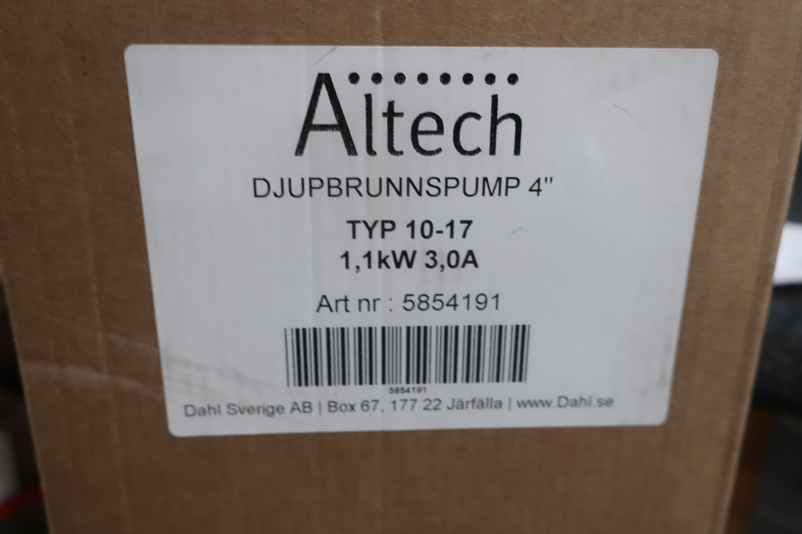 Deep well pump 4 "Altech 10-17 1.1kW 3.0A - PS Auction - We value the ...