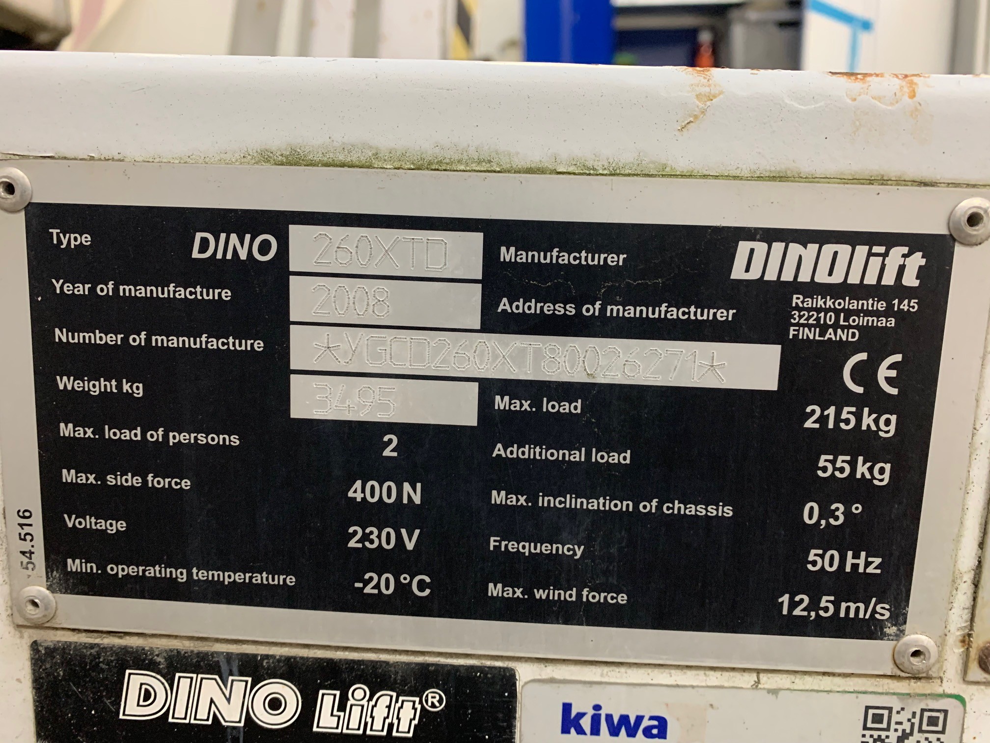 Skylift/Teleskopbomlift Dino 260 XTD -2008 (Reparationsobjekt ...