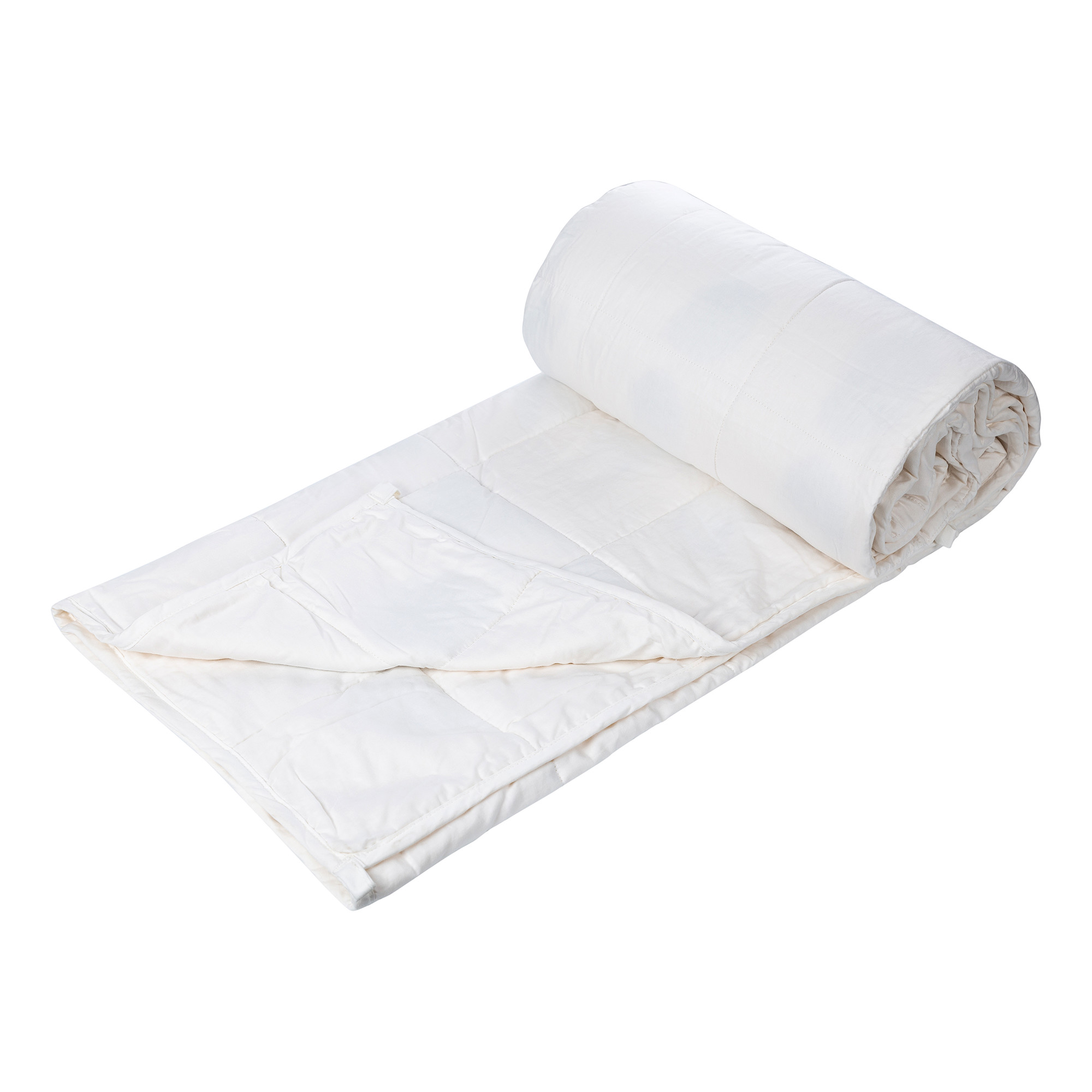 Temperature regulating Weight blanket 5 kg White Cotton satin - PS ...