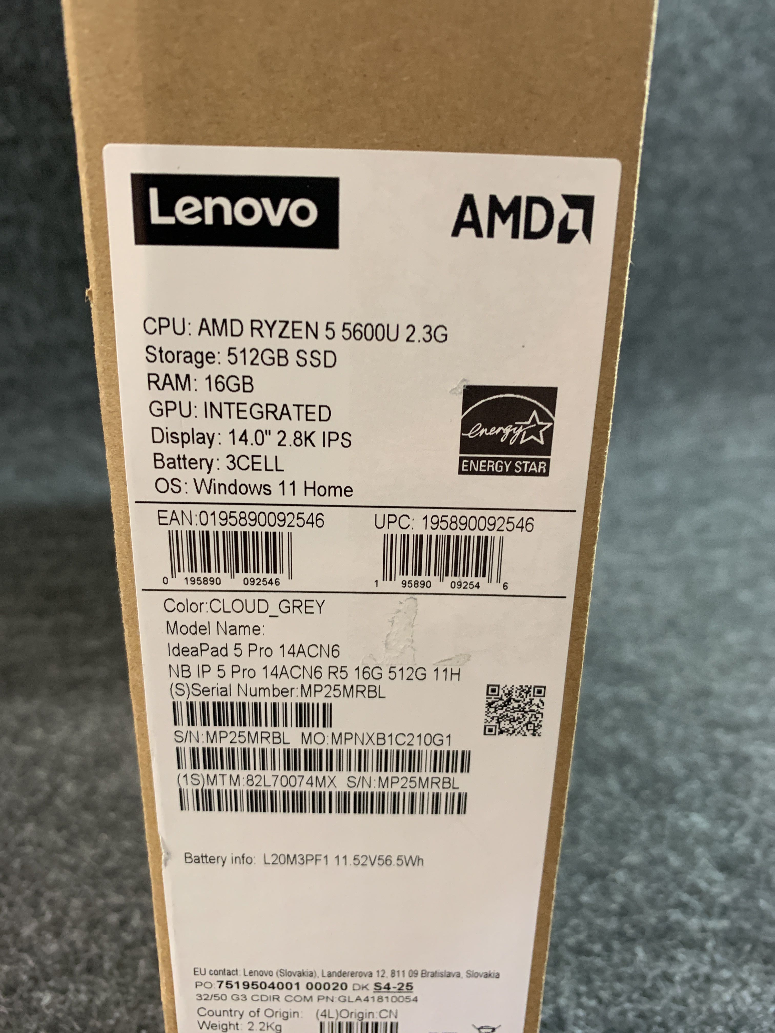 14" laptop Lenovo IP 5 Pro 14ACN6 (82L70074MX) - PS Auction - We value ...