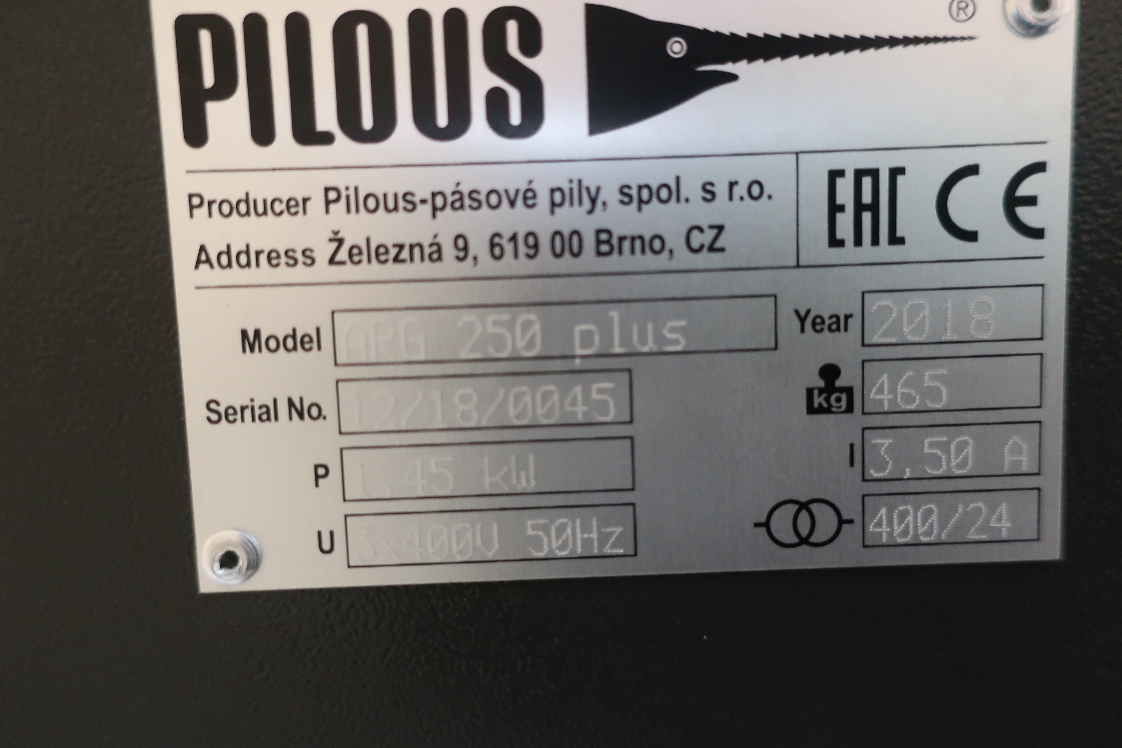 Kallbandsåg Pilous ARG 250 Plus - Auktioner online - Nätauktioner & Konkursauktioner | PS Auction