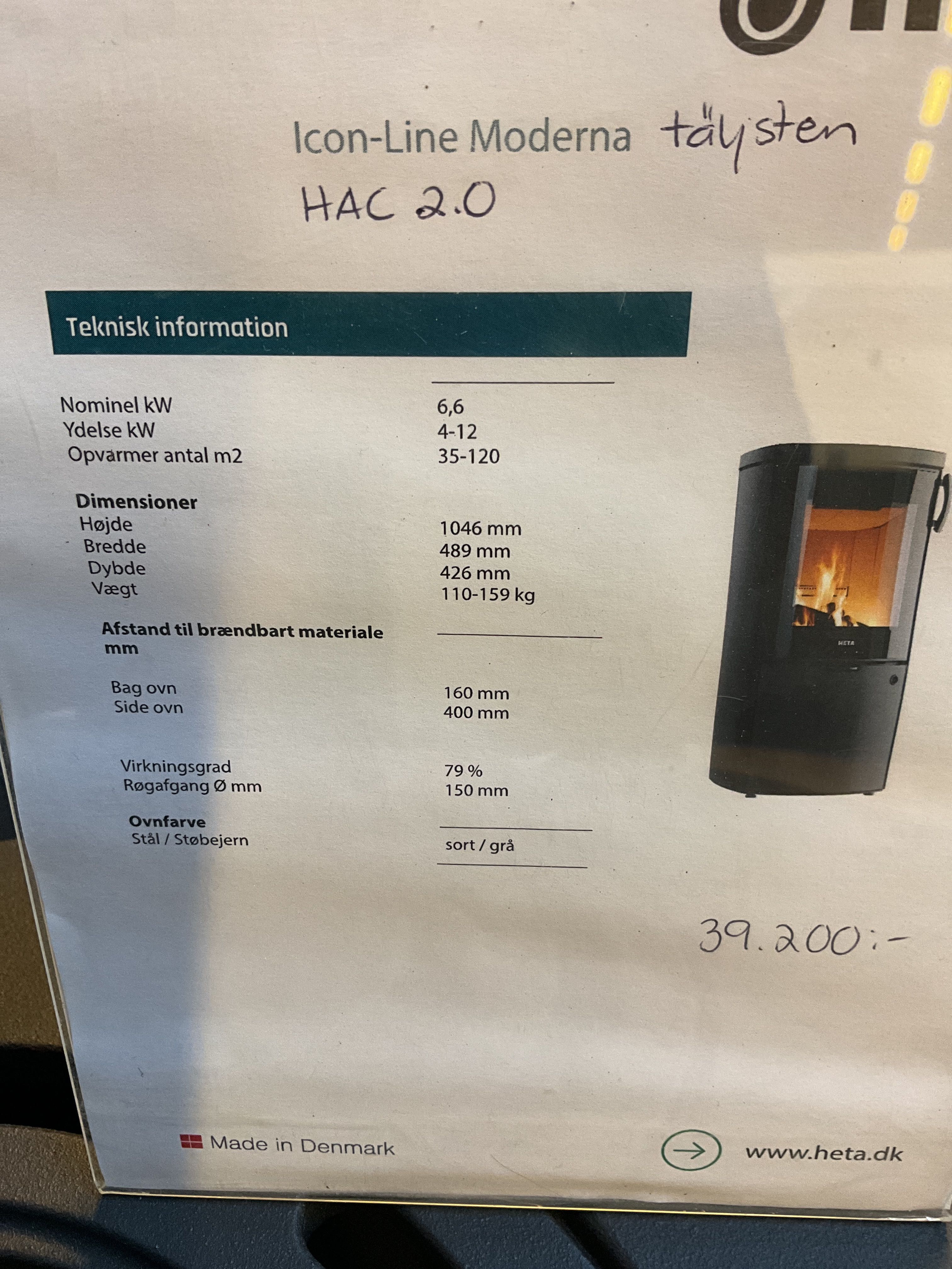 Wood-burning stove HETA Icon-Line - PS Auction - We value the future ...