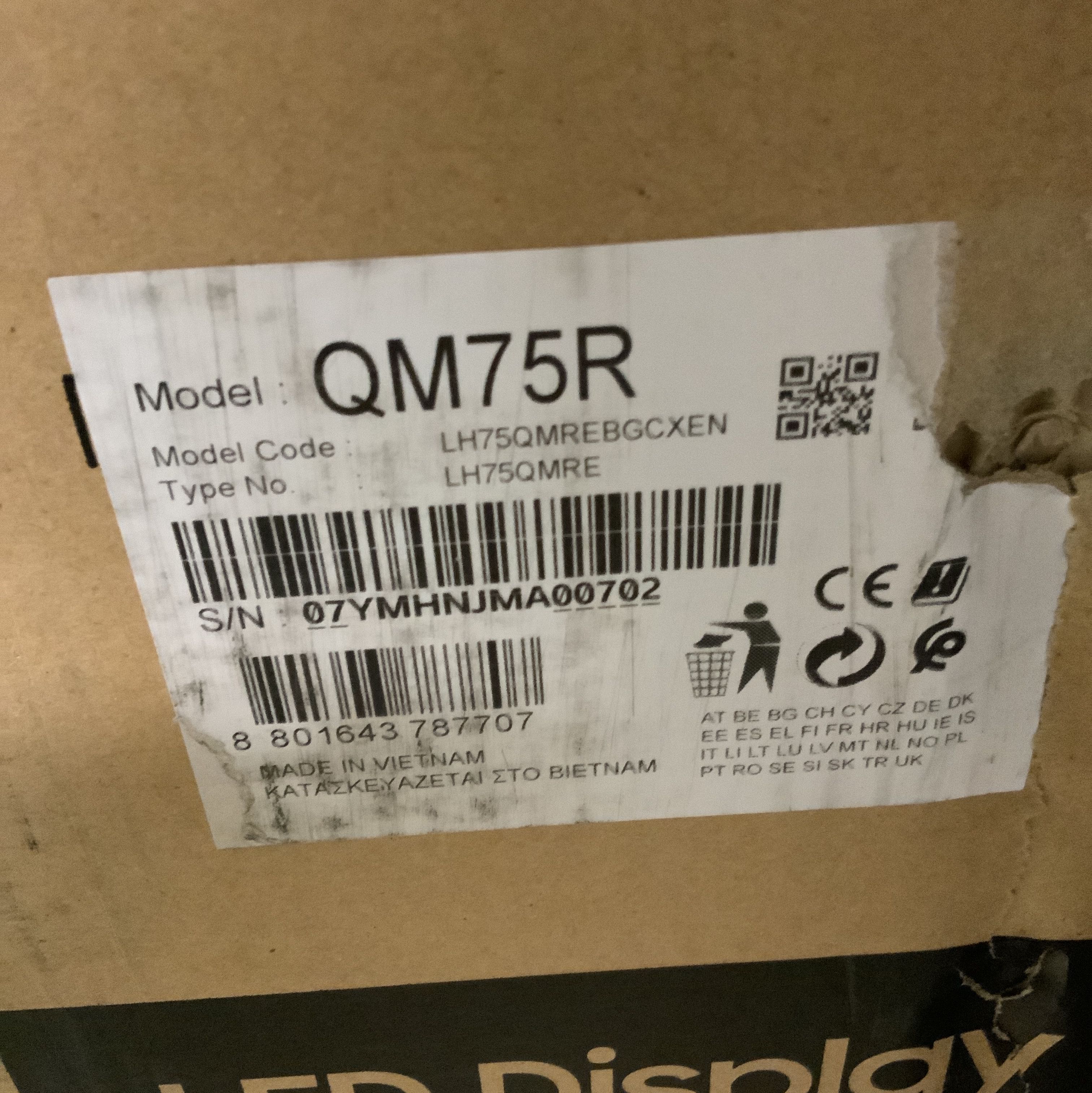 Videovägg Samsung 75" 4K Public Display QM75R - Auktioner online ...